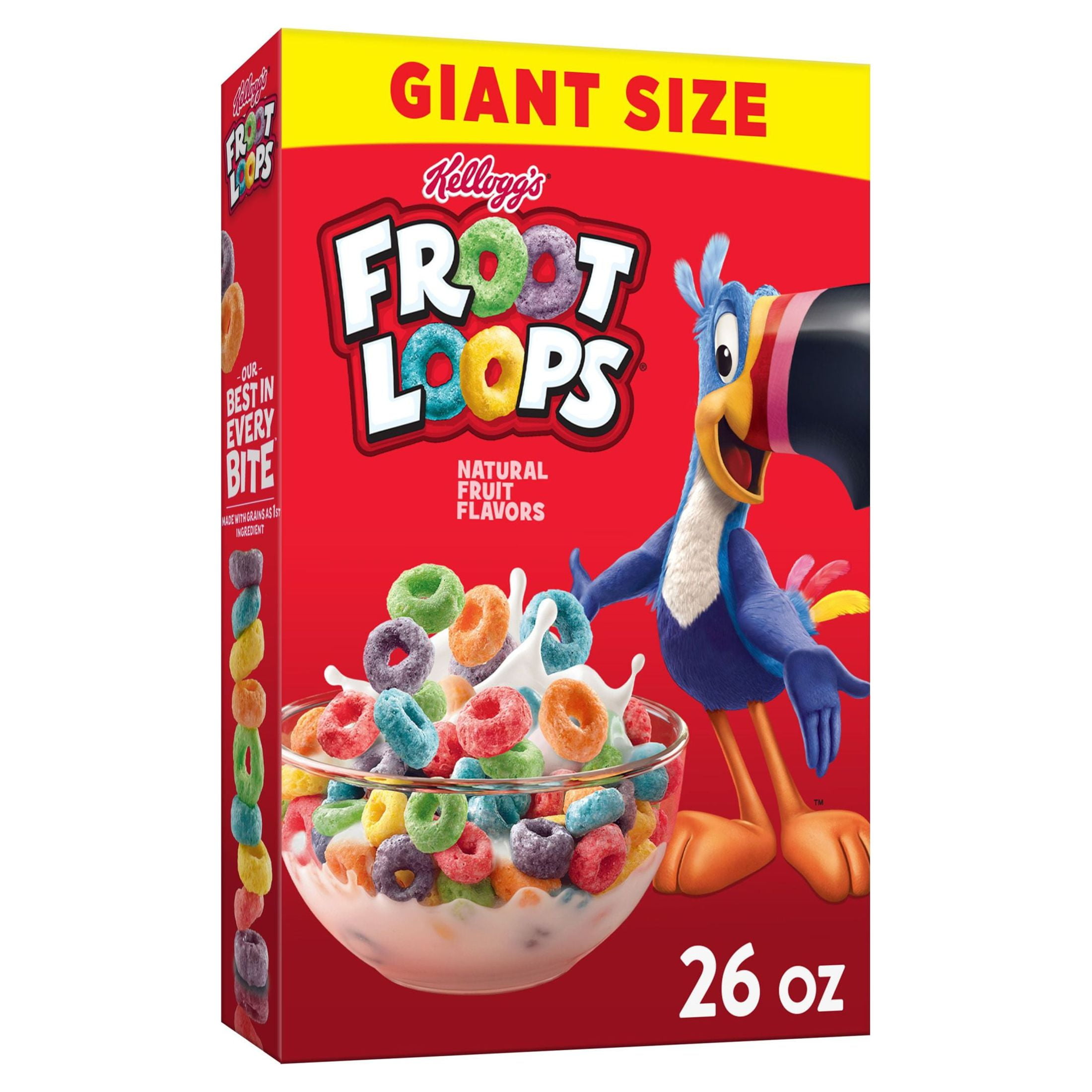 Kellogg's Family Froot Loops, Crunchy Fruit Flavored Breakfast Cereal ...