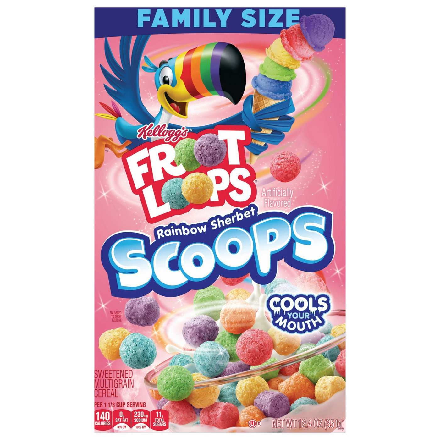 Kellogg's Froot Loops Rainbow Sherbet Scoops, 12.4 oz, Froot Loops ...
