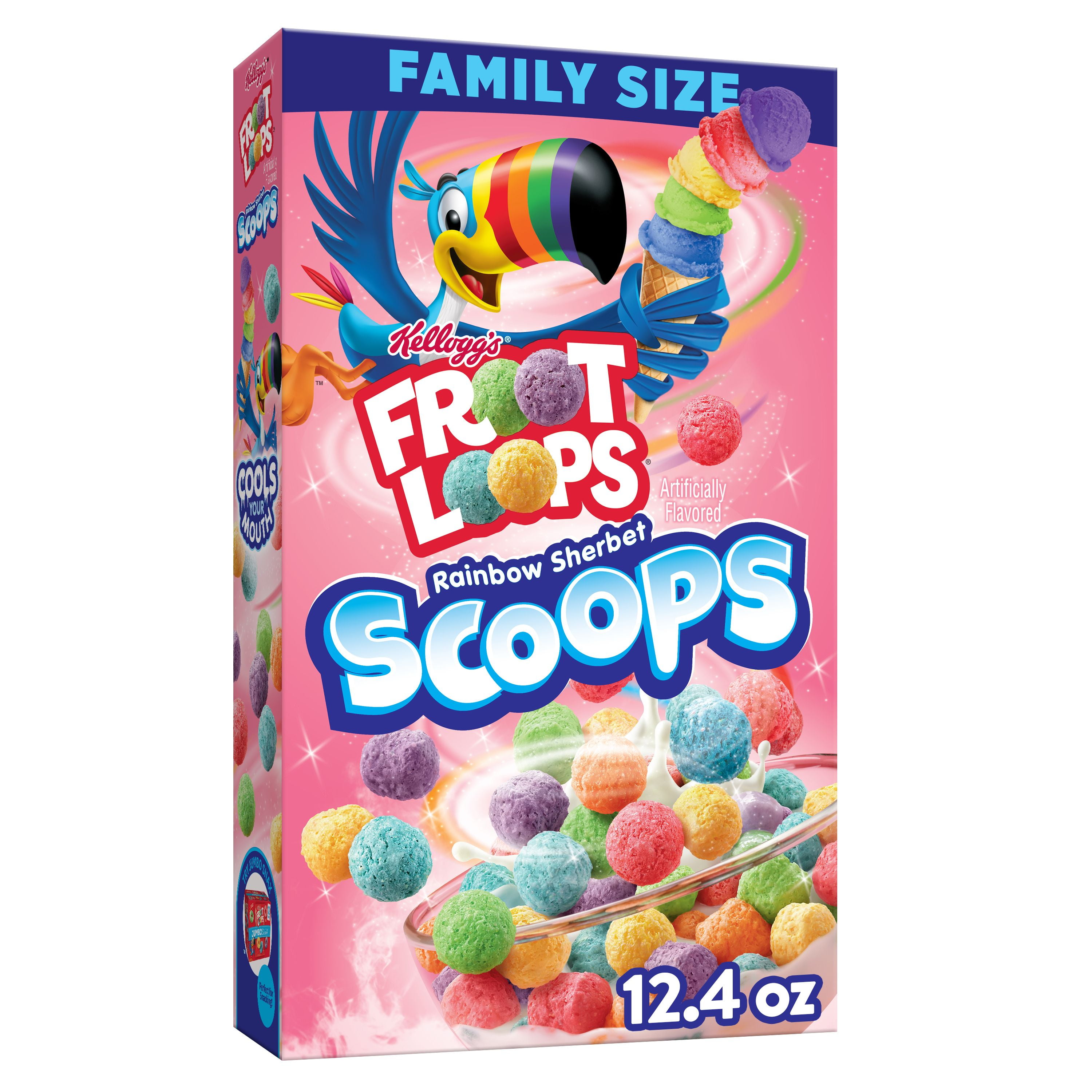 Kellogg's Froot Loops Scoops Breakfast Cereal Rainbow Sherbet, Kids ...