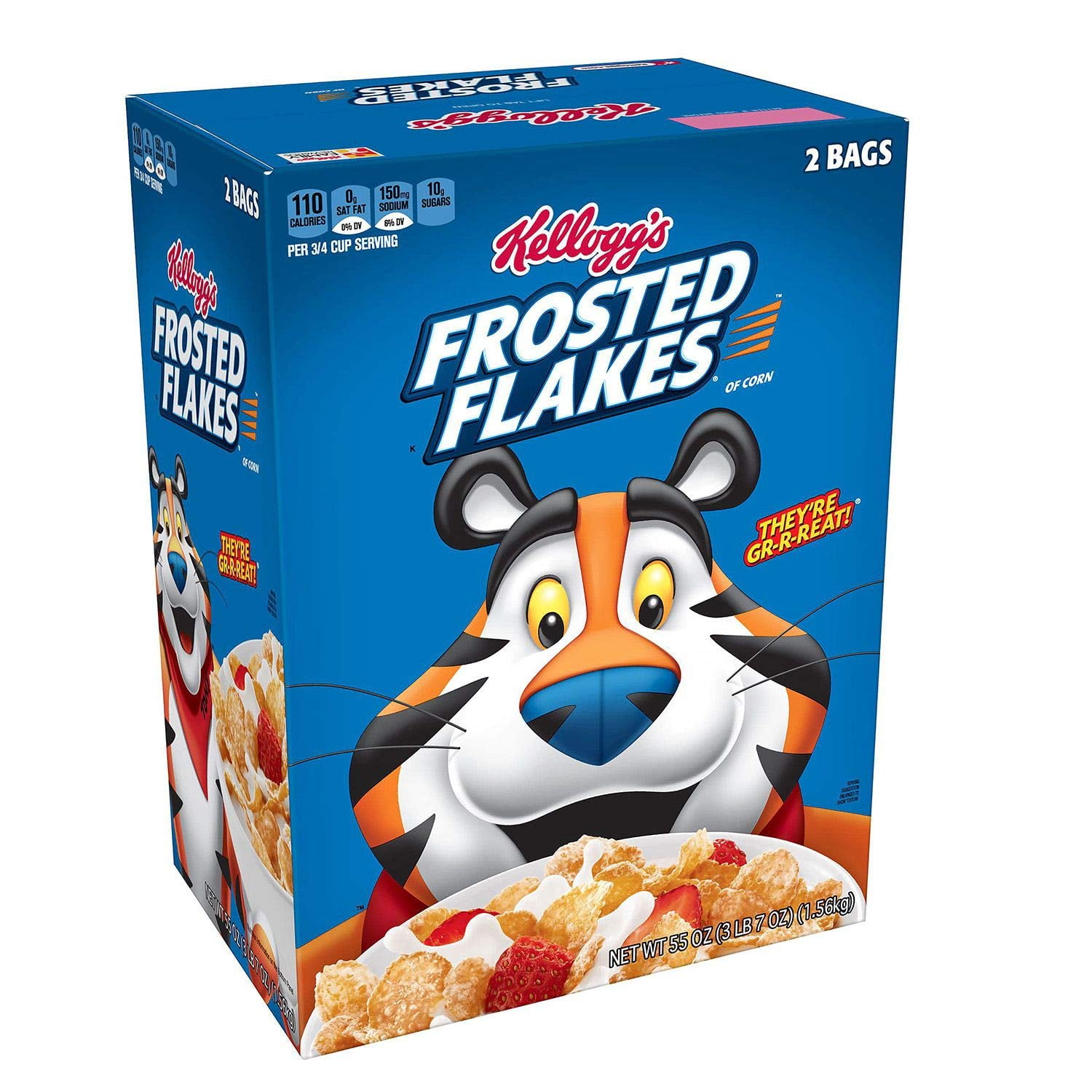 Kellogg's Family Size Frosted Flakes Cereal, Bulk 55 Ounce - Walmart.com