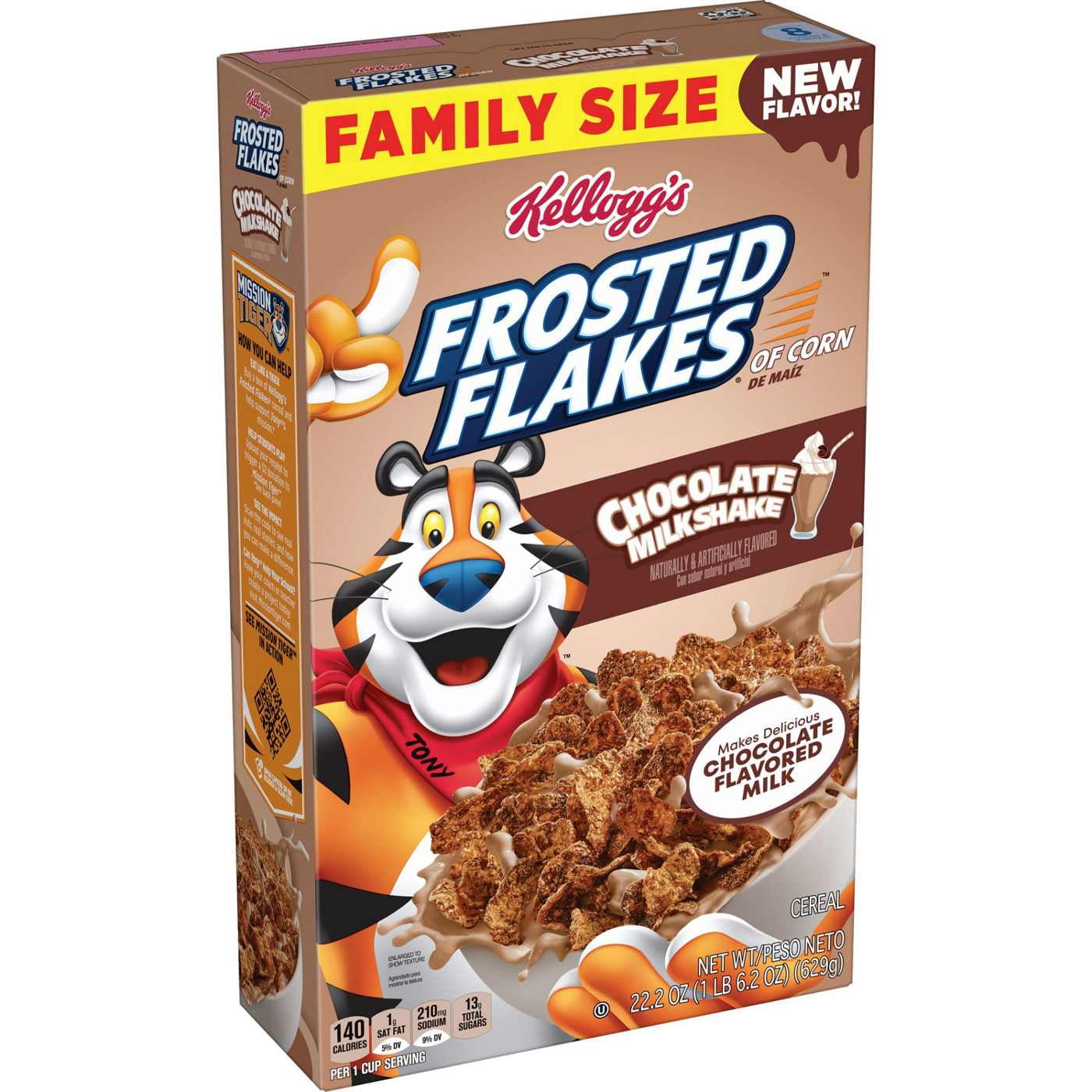 Kellogg's Frosted Flakes Chocolate Milkshake Family Size - 22.2 oz - Walmart.com