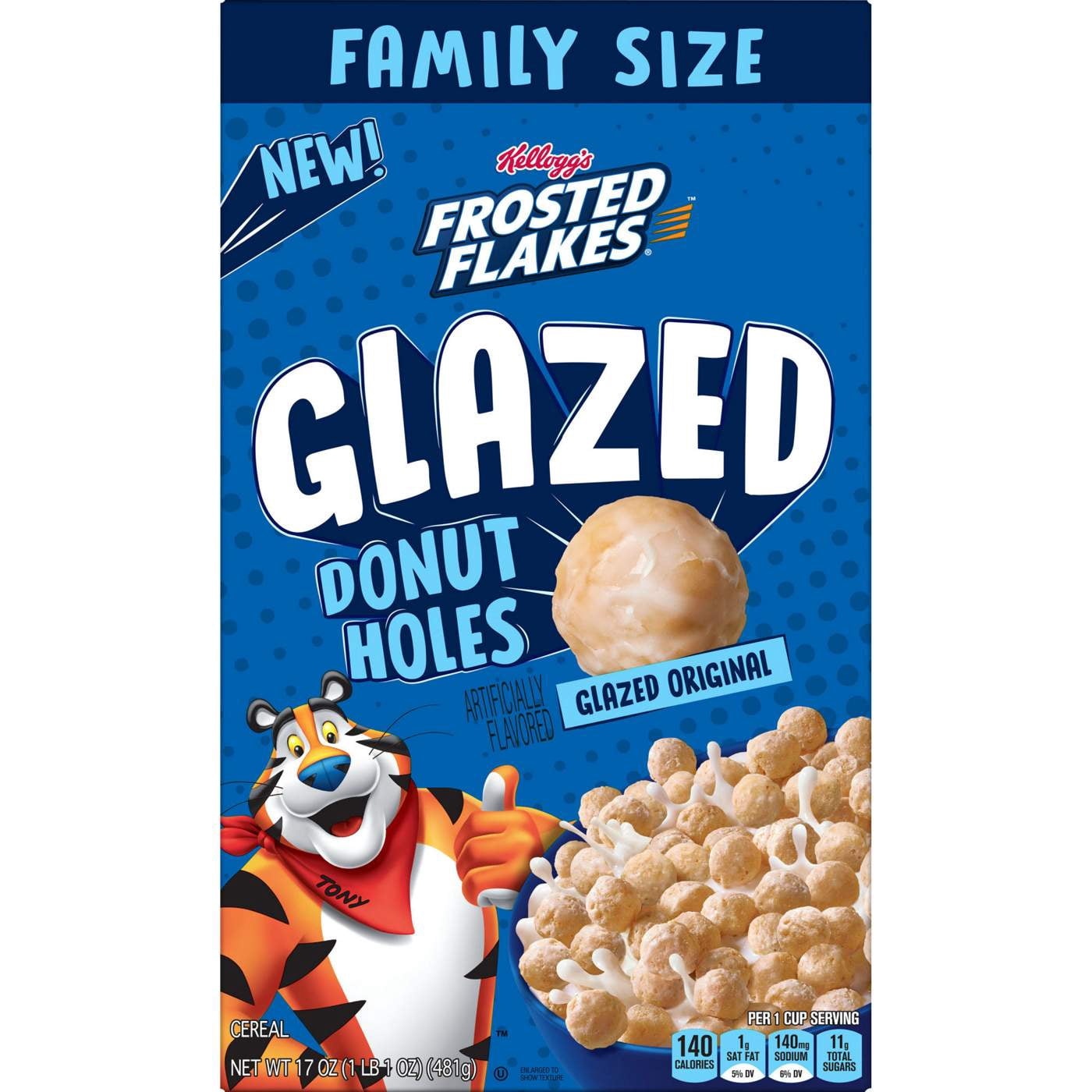 Kellogg's Frosted Flakes Glazed Donut Holes Cereal - Family Size, 17 oz ...