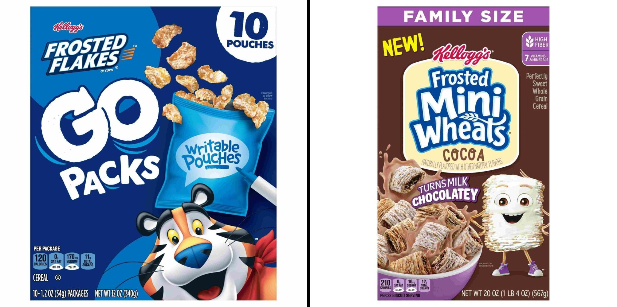 Kellogg's Frosted Flakes Go Packs 1.2 oz & Kellogg's Frosted Mini ...