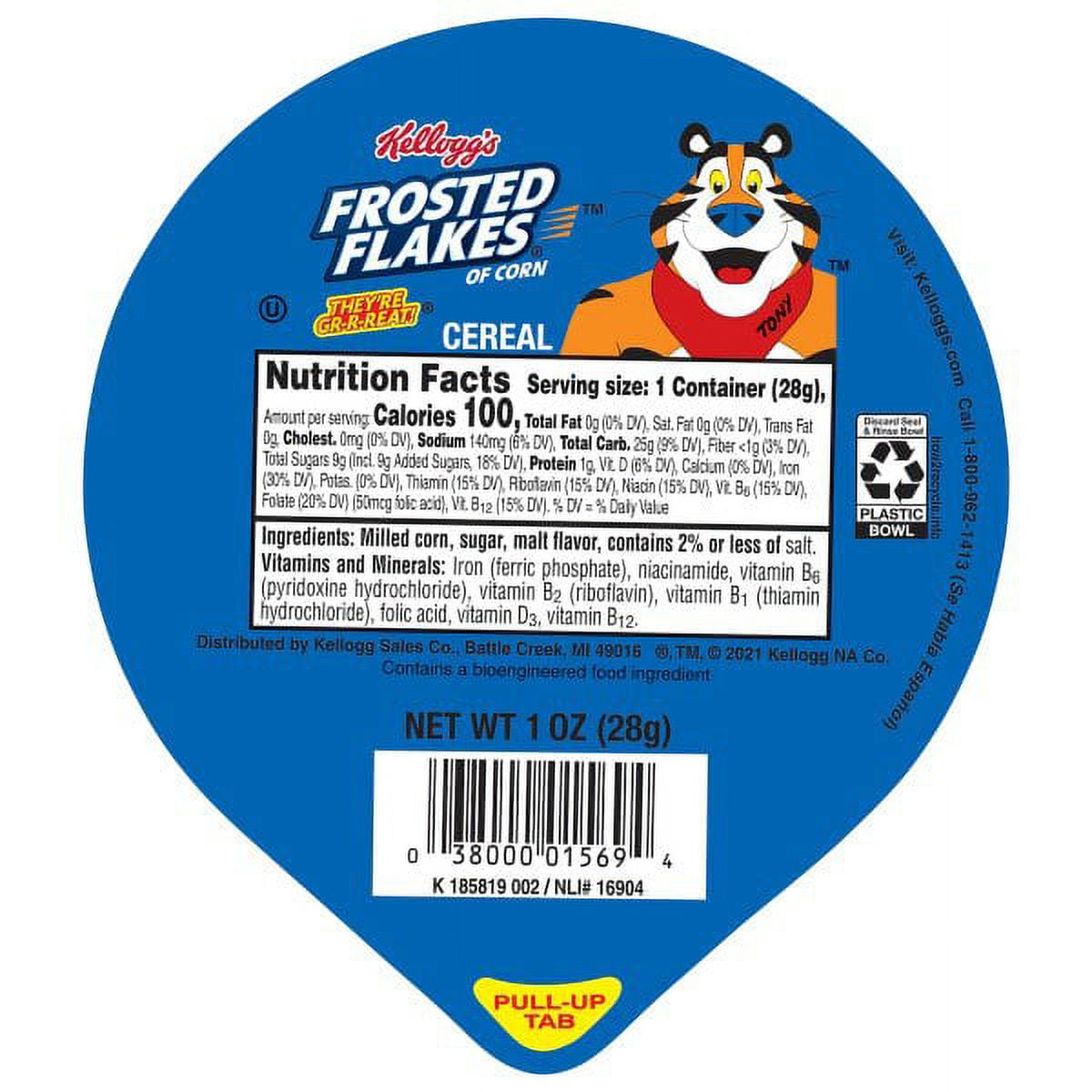 Kellogg's Frosted Flakes Original Breakfast Cereal, 100 Calories, Fat ...