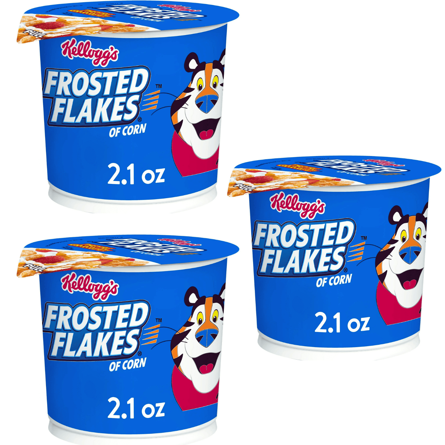 Kellogg’s Frosted Flakes Single-Serve 3-Pack Cereal Cups 6.3 oz Total ...
