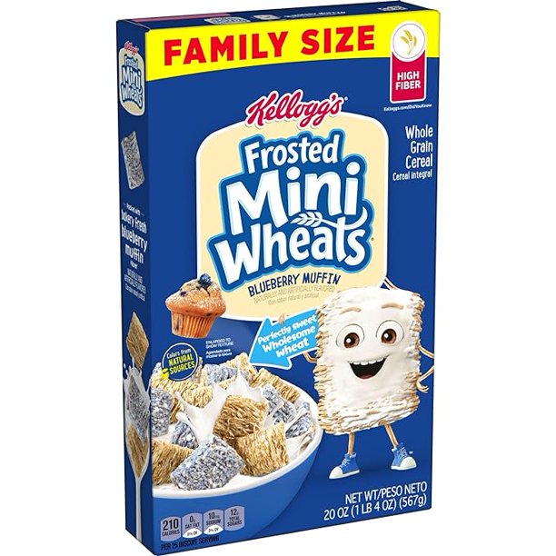 Kellogg's Frosted Mini-Wheats Breakfast Cereal, Kids Cereal, Family ...