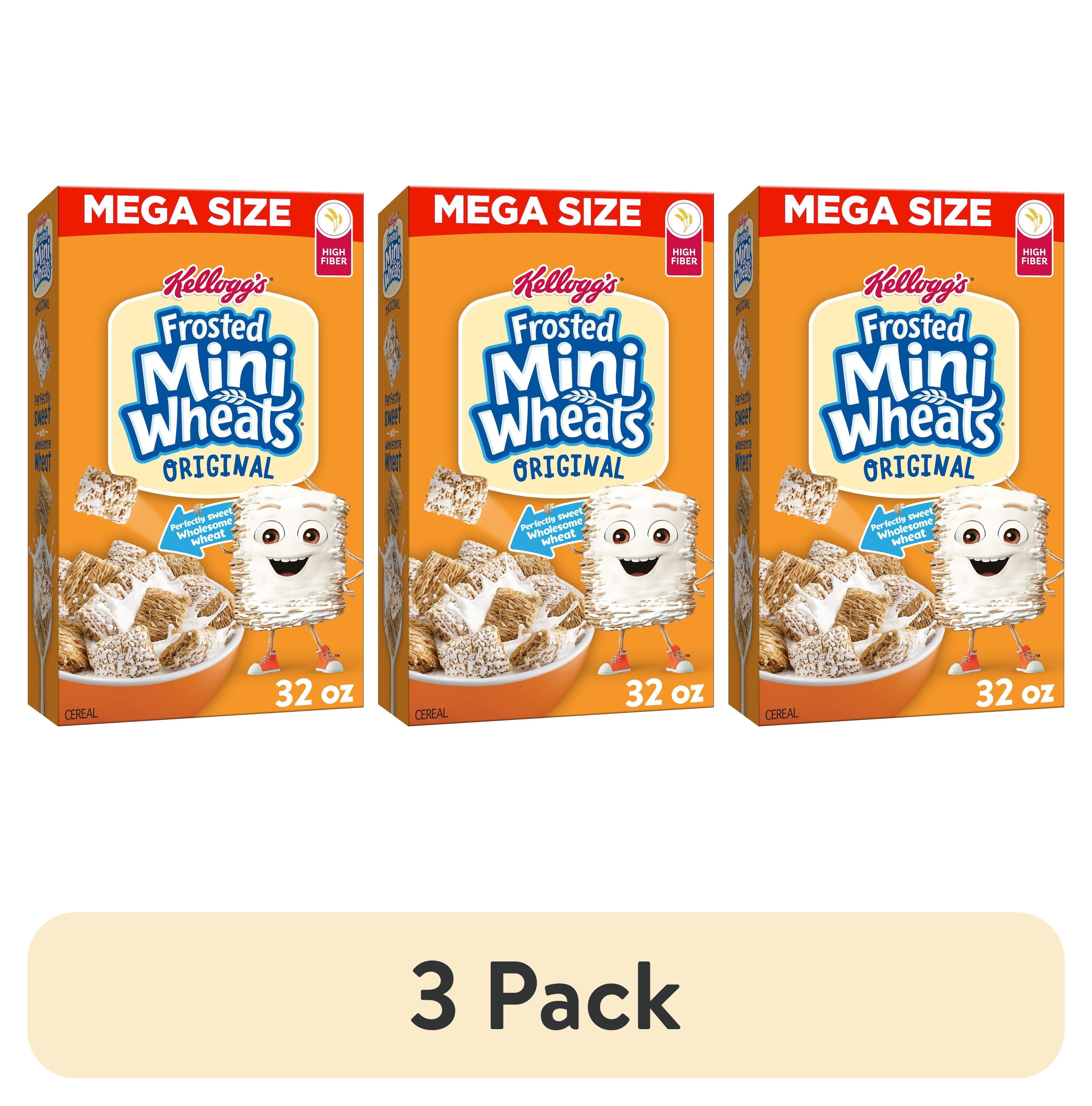 (3 pack) Kellogg's Frosted Mini-Wheats Breakfast Cereal, Kids Cereal ...