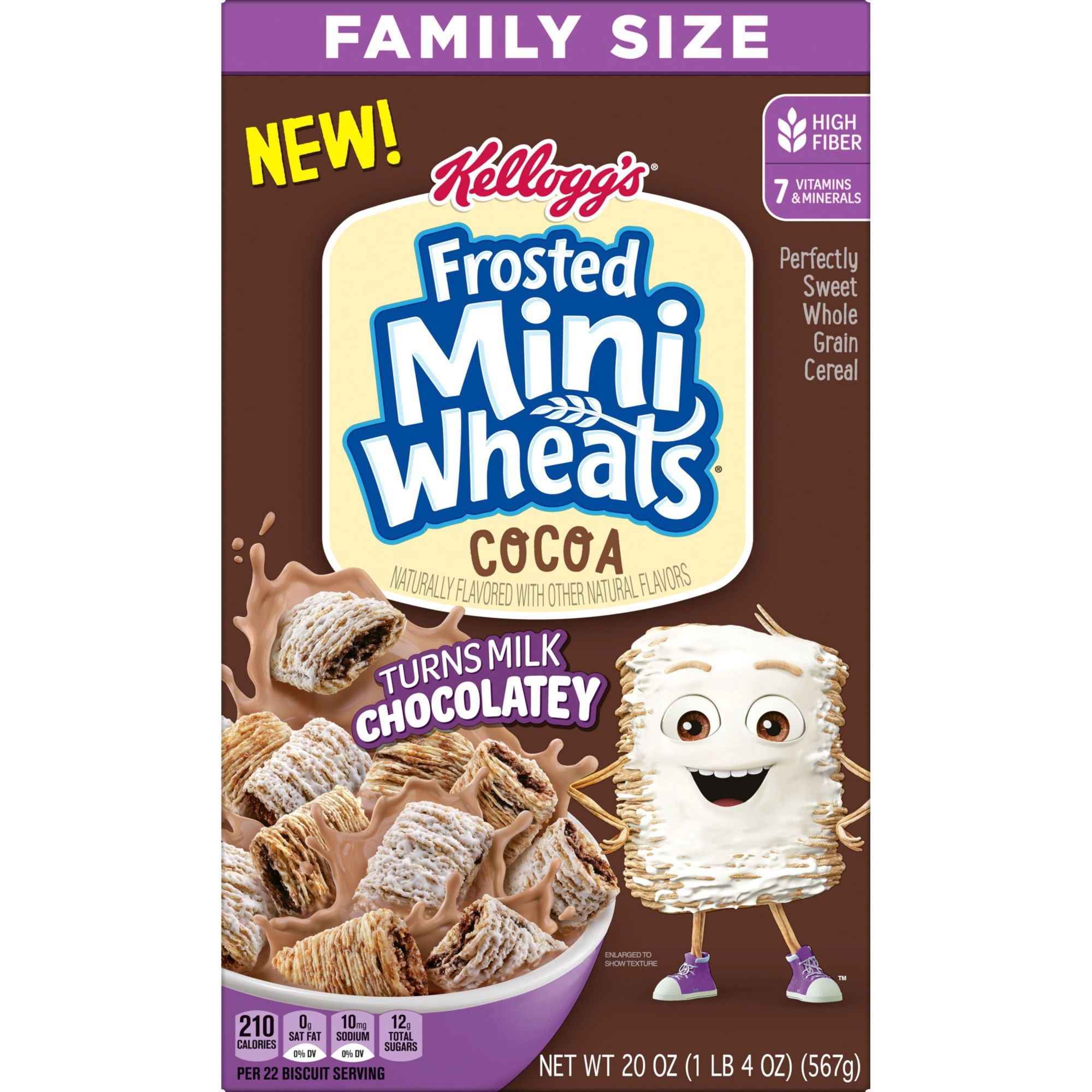 Kellogg's Frosted Mini Wheats Cocoa Cereal - Family Size - 20 oz (Pack ...