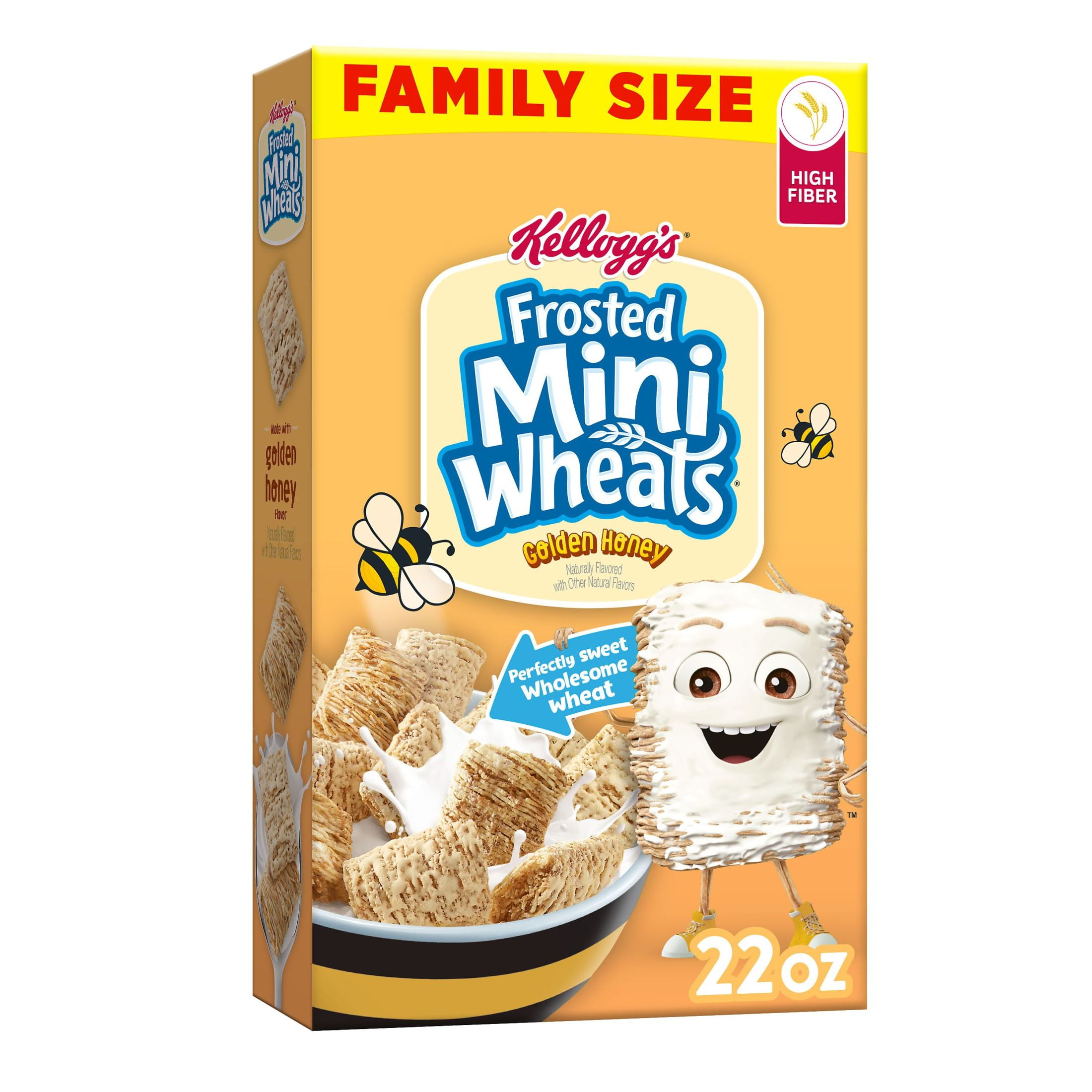 Kellogg's Frosted Mini Wheats Cold Breakfast Cereal, Fiber Cereal, Kids ...