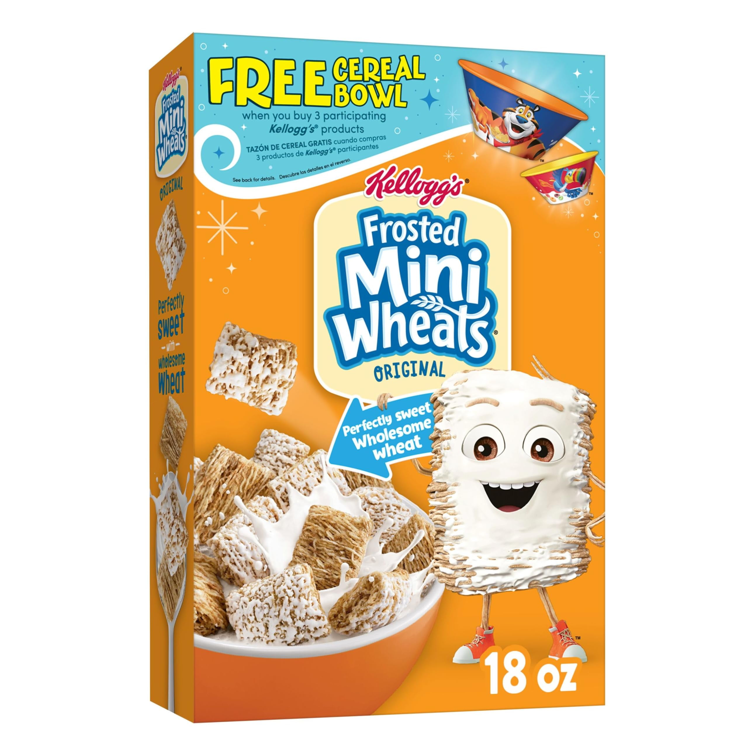 Kellogg's Frosted Mini-Wheats Cold IFF17 Breakfast Cereal, High-Fiber ...