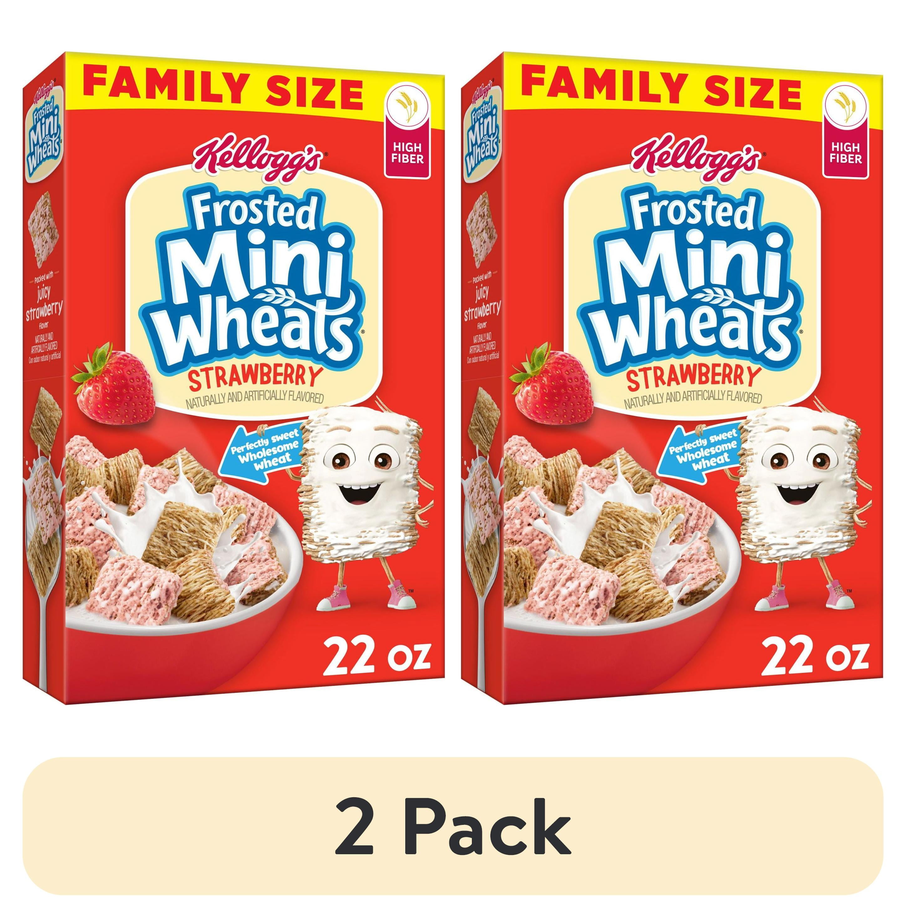 (2 pack) Kellogg's Frosted Mini-Wheats Cold Breakfast Cereal, High ...