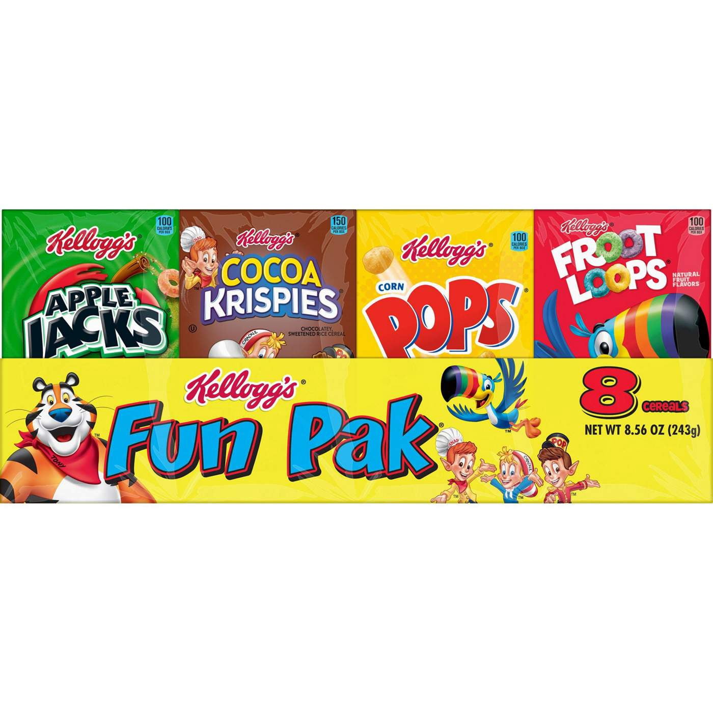 Kellogg's Fun Pak Variety Pack Cold Breakfast Cereal, 8.56 oz, Fun Pak ...
