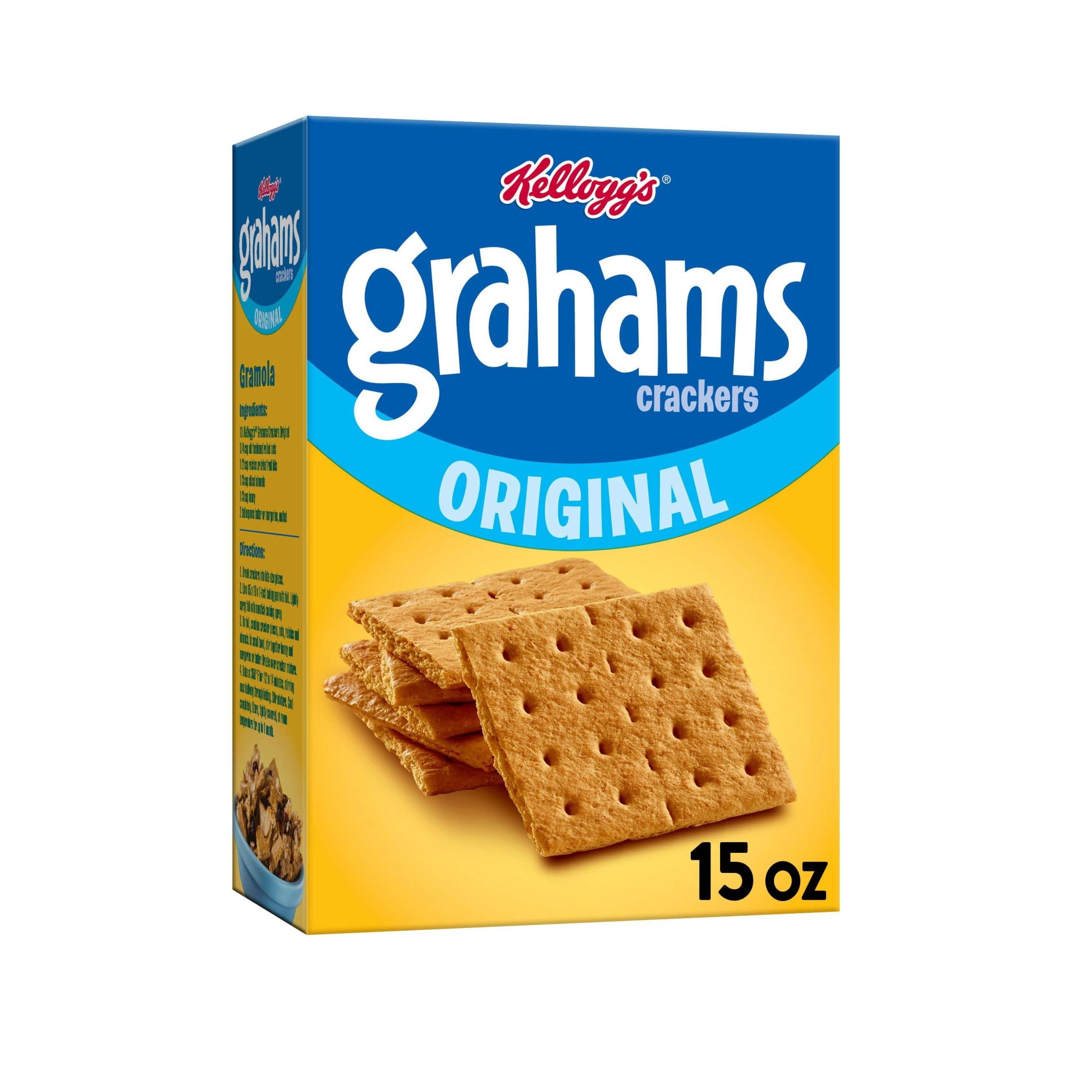 Kellogg's Grahams Crackers, Original, HHA1 Easy Snacks, 15oz Box ...