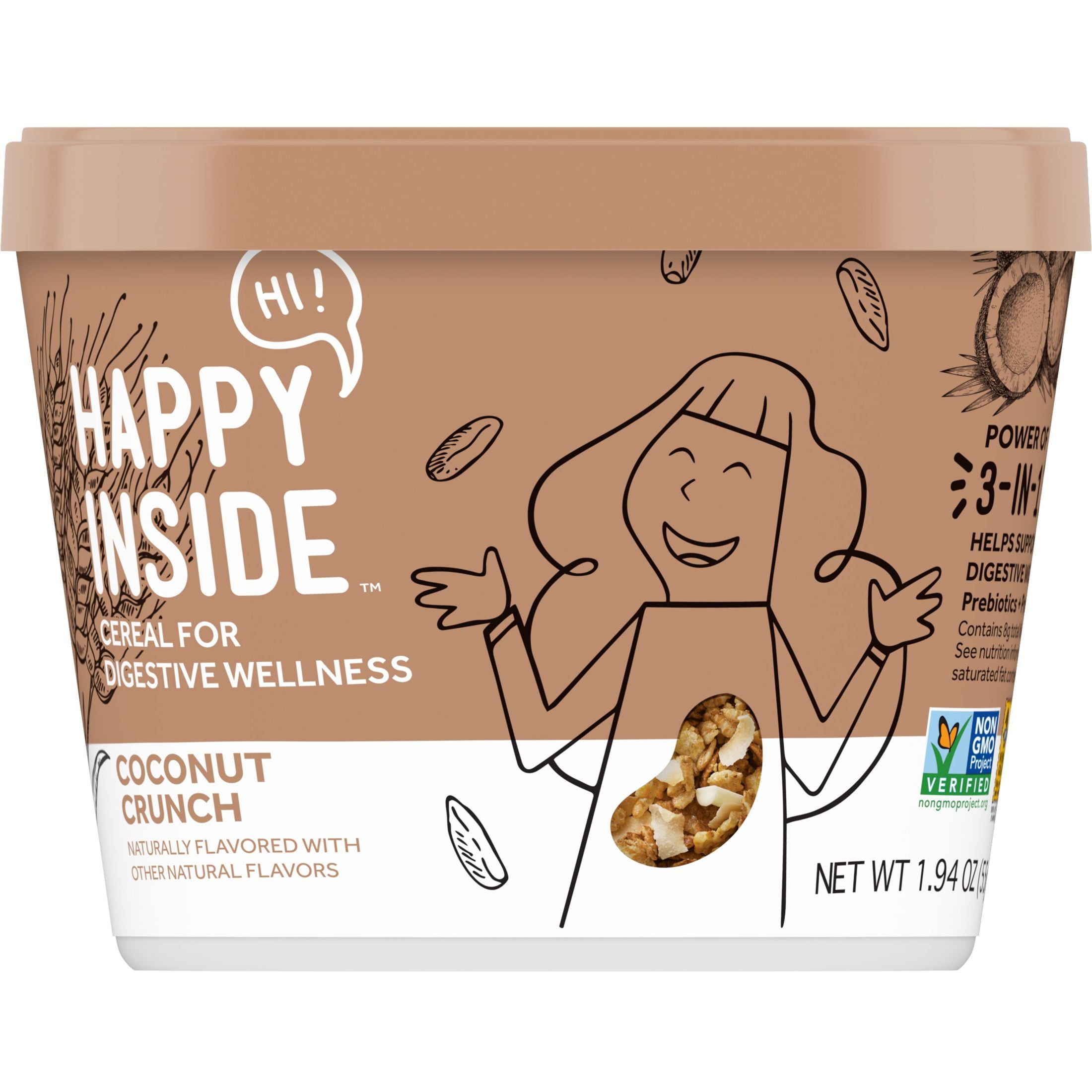 Kellogg's HI! Happy Inside Coconut Crunch Cold Breakfast Cereal, 1.94 ...