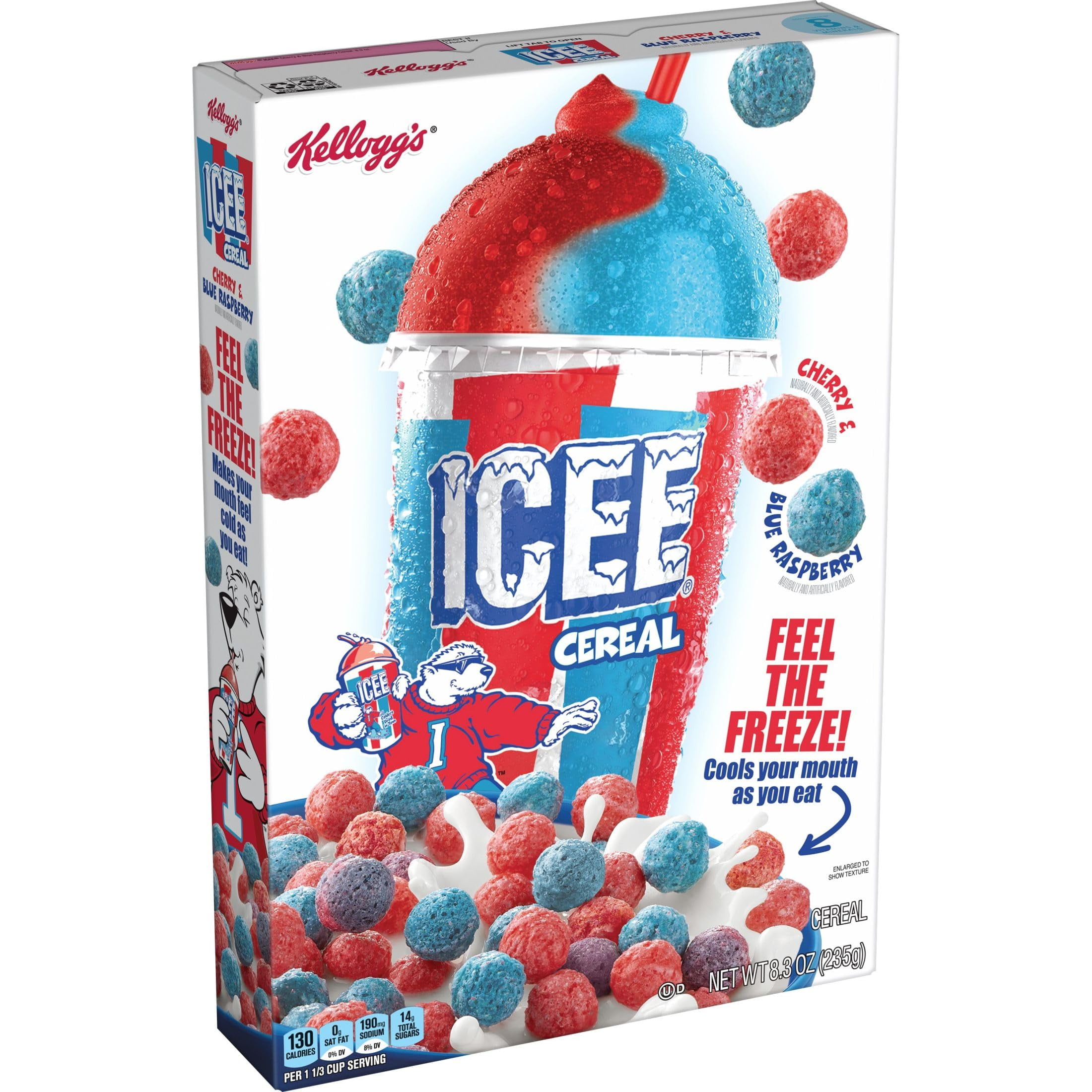 Kellogg’s ICEE Cold Breakfast Cereal, 8 Vitamins and Minerals, Kids ...