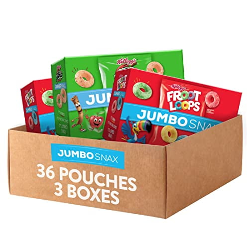 Kellogg's Jumbo Snax Cereal Snacks, Lunch Box Snacks, Variety Pack (36 ...