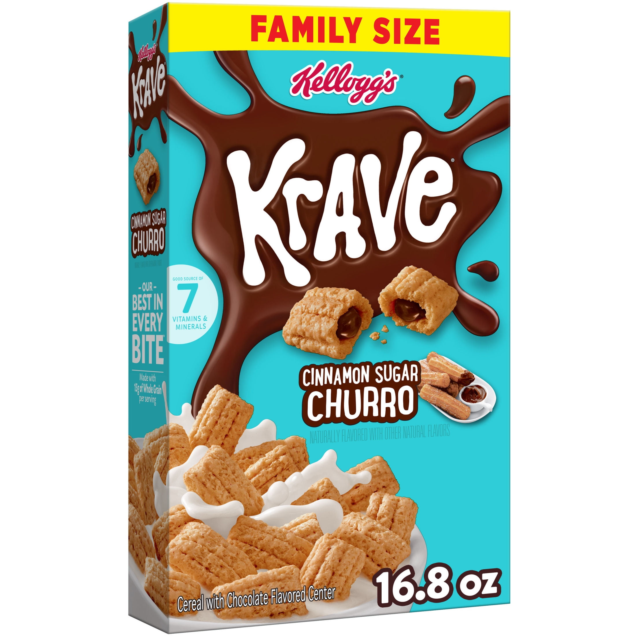 Kellogg's Krave Breakfast Cereal, Breakfast Food, Family Size, Cinnamon ...