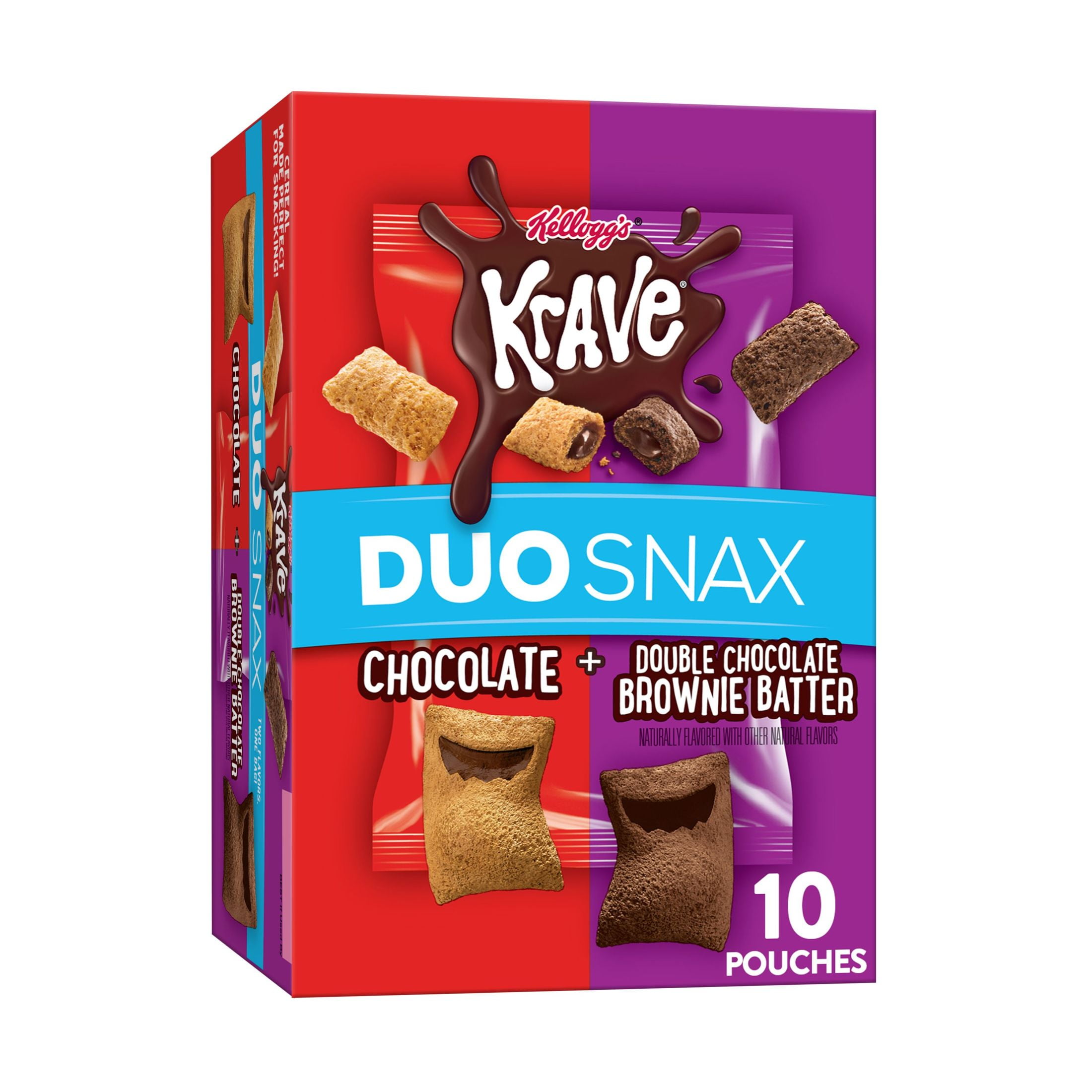 Kellogg's Krave Duo Snax Chocolate Treats, Double Chocolate Brownie ...