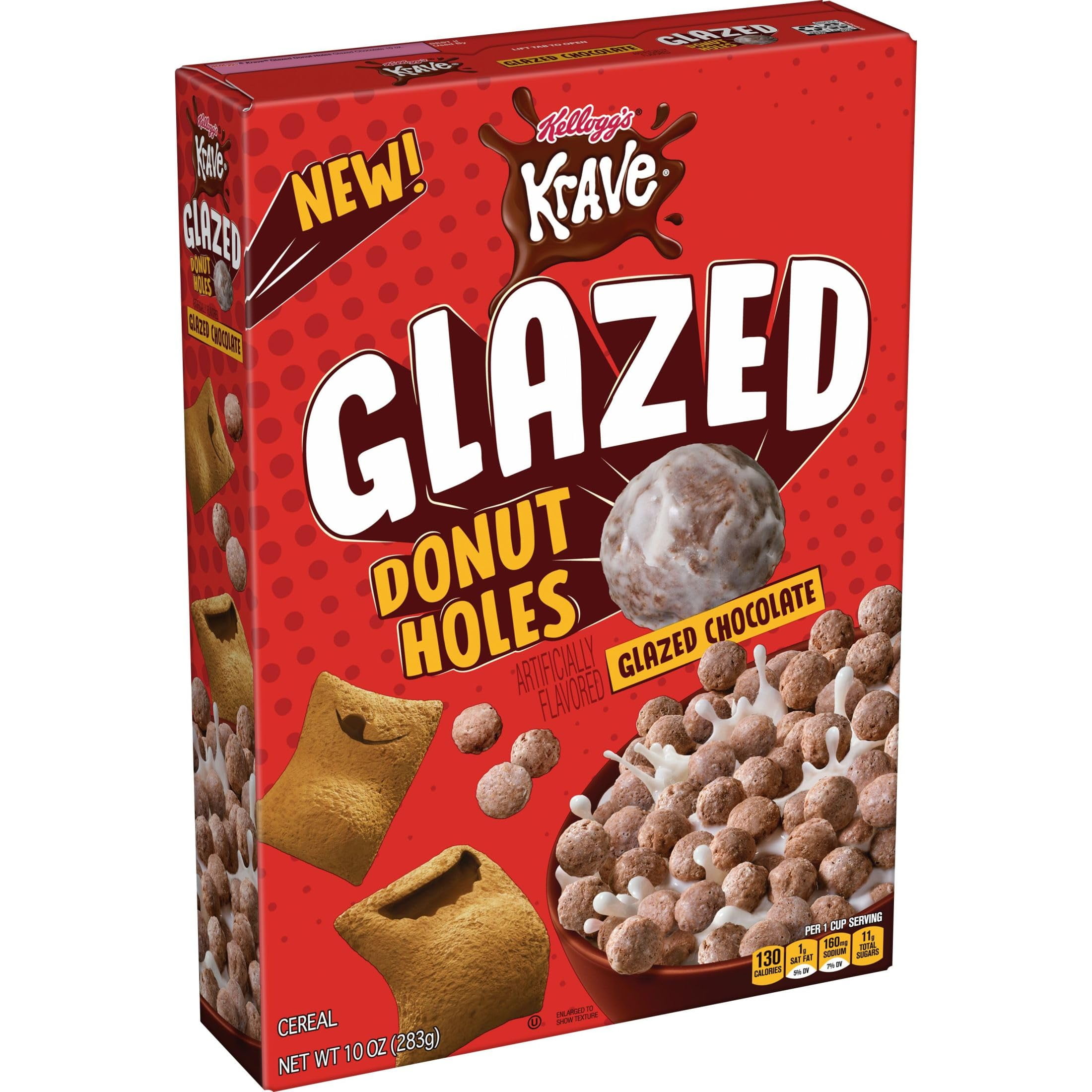 Kellogg's Krave Glazed AJH3 Donut Holes Breakfast Cereal, Kids Cereal, Family Breakfast, Glazed ...