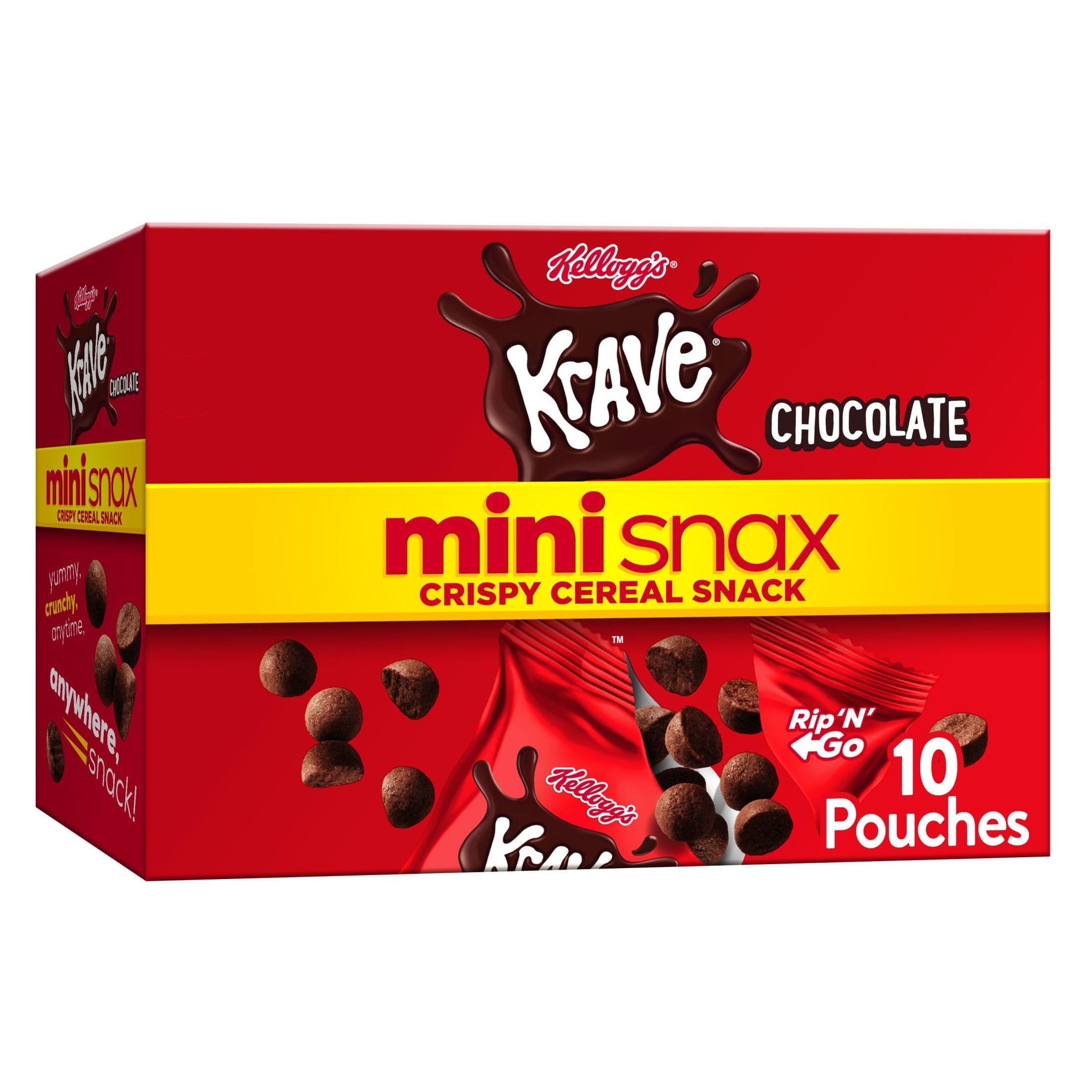 Kellogg's Krave Mini Snax Crispy Cereal Snacks, Kids Snacks, Lunch ...