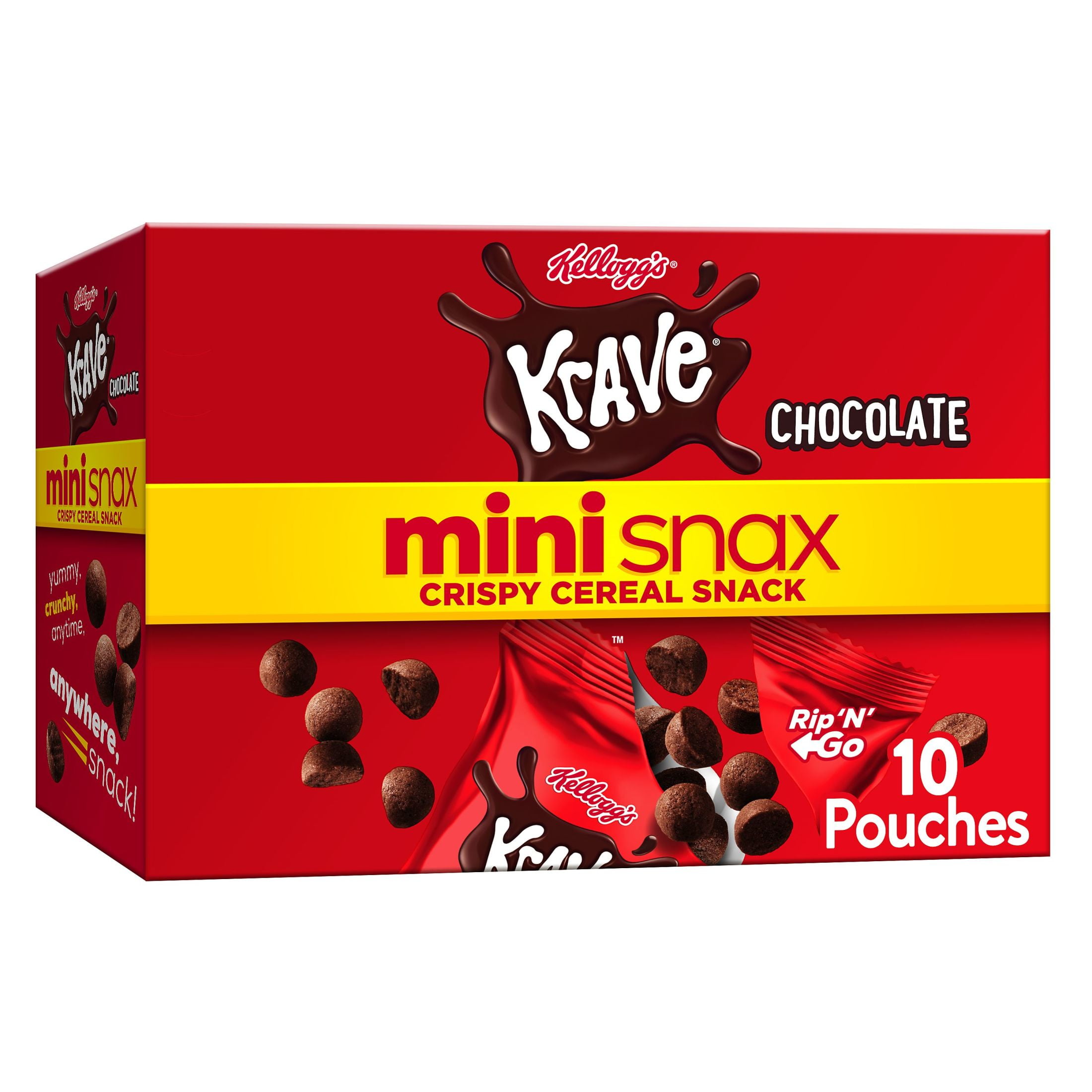 Kellogg's Krave Mini Snax Chocolate Crispy Cereal Treats, Single Serve ...