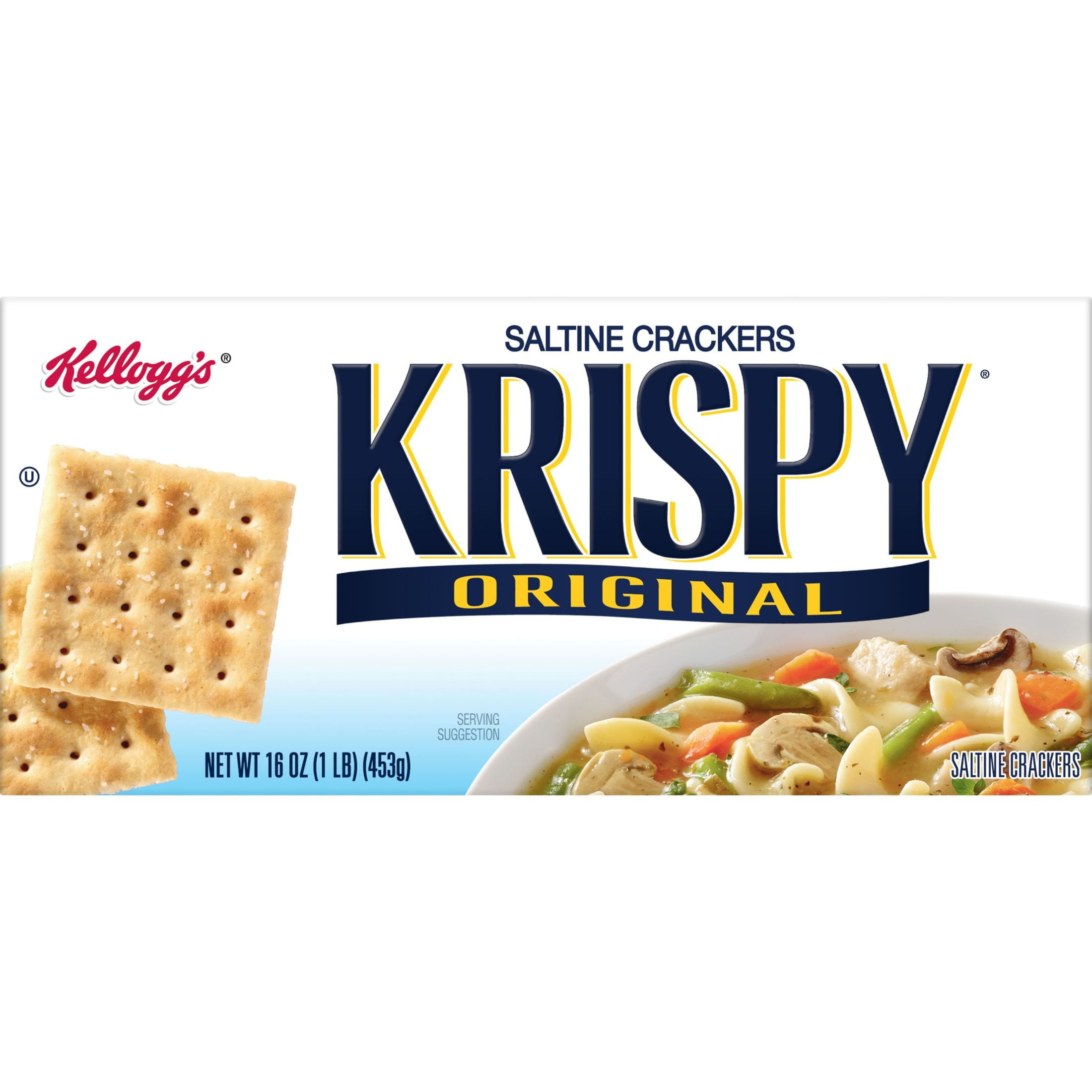 Kellogg's Krispy Original Saltine Crackers, Soup Crackers, 16 oz ...