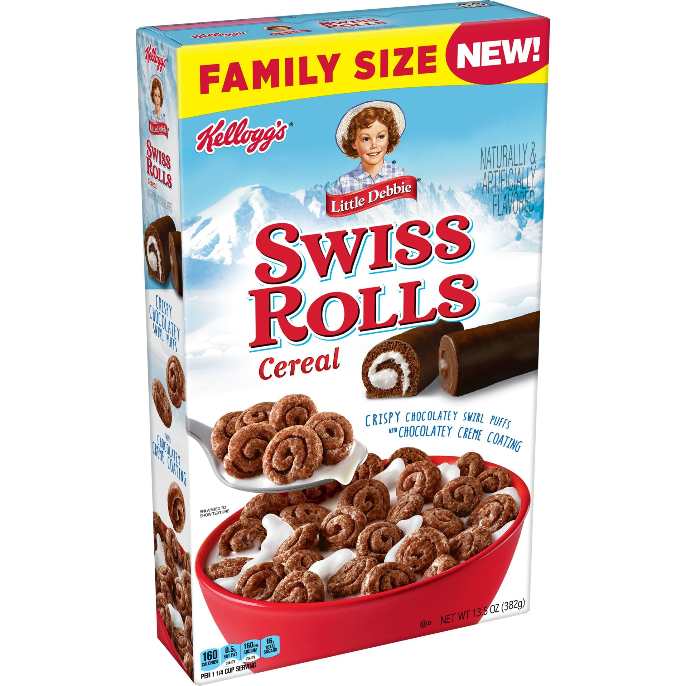 Kellogg's Little Debbie Swiss Rolls Cereal, Chocolatey Creme Flavor ...