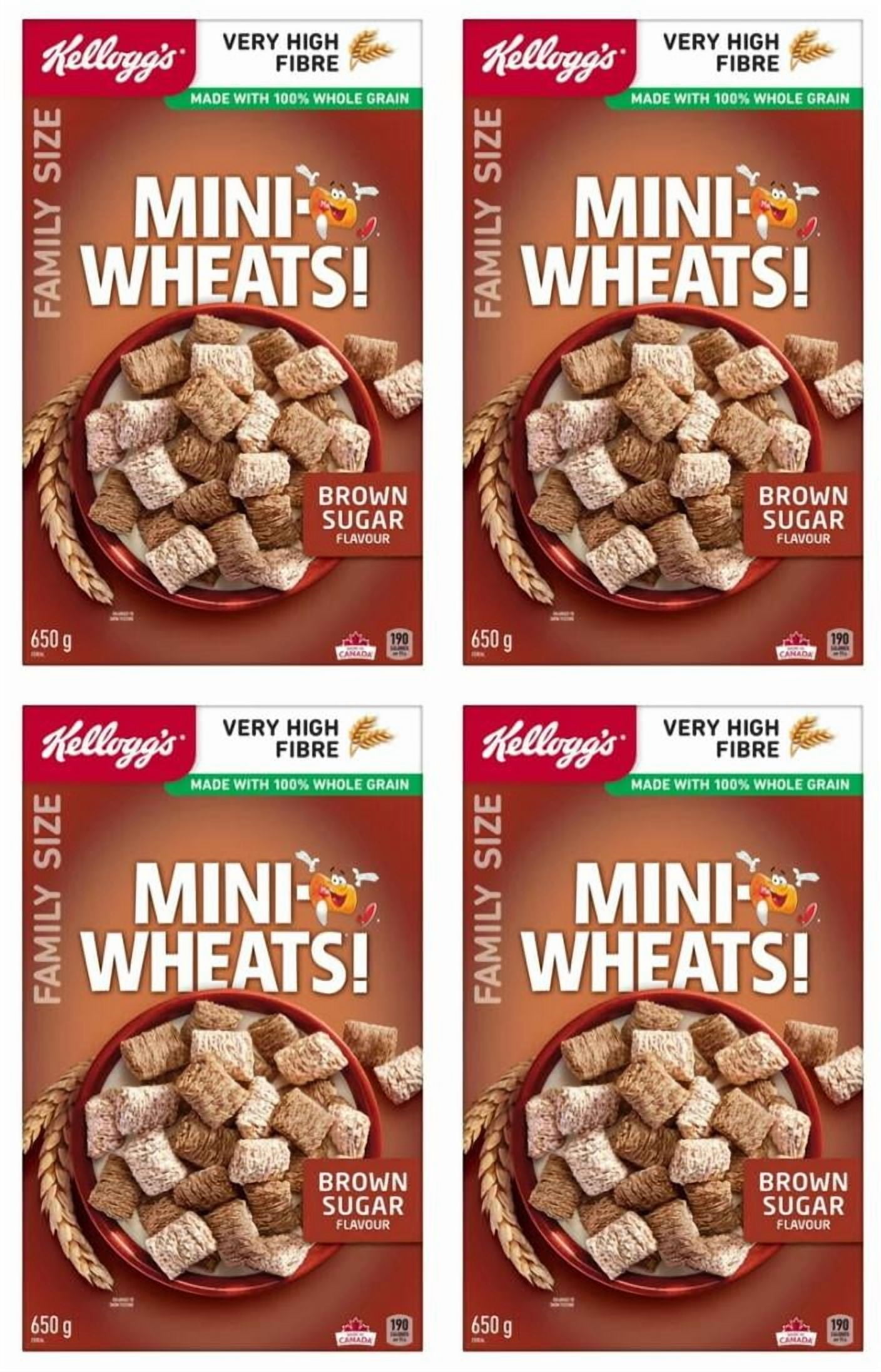 Kellogg's Mini-Wheats Cereal Brown Sugar Flavor, Family Size, 650g (4 Pack) - Walmart.com