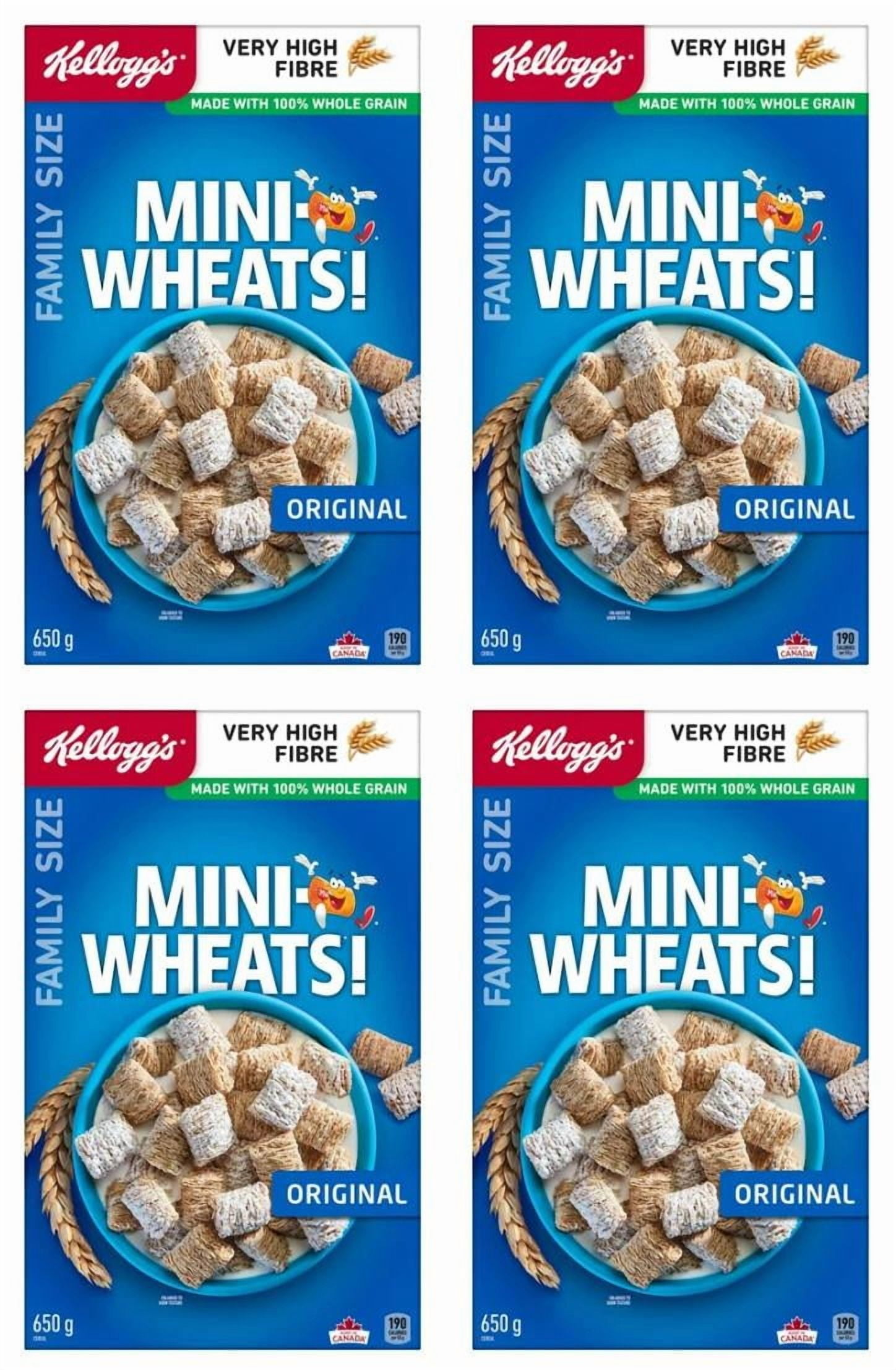 Kellogg's Mini-Wheats Cereal Original Family Size, 650g (4 Pack ...