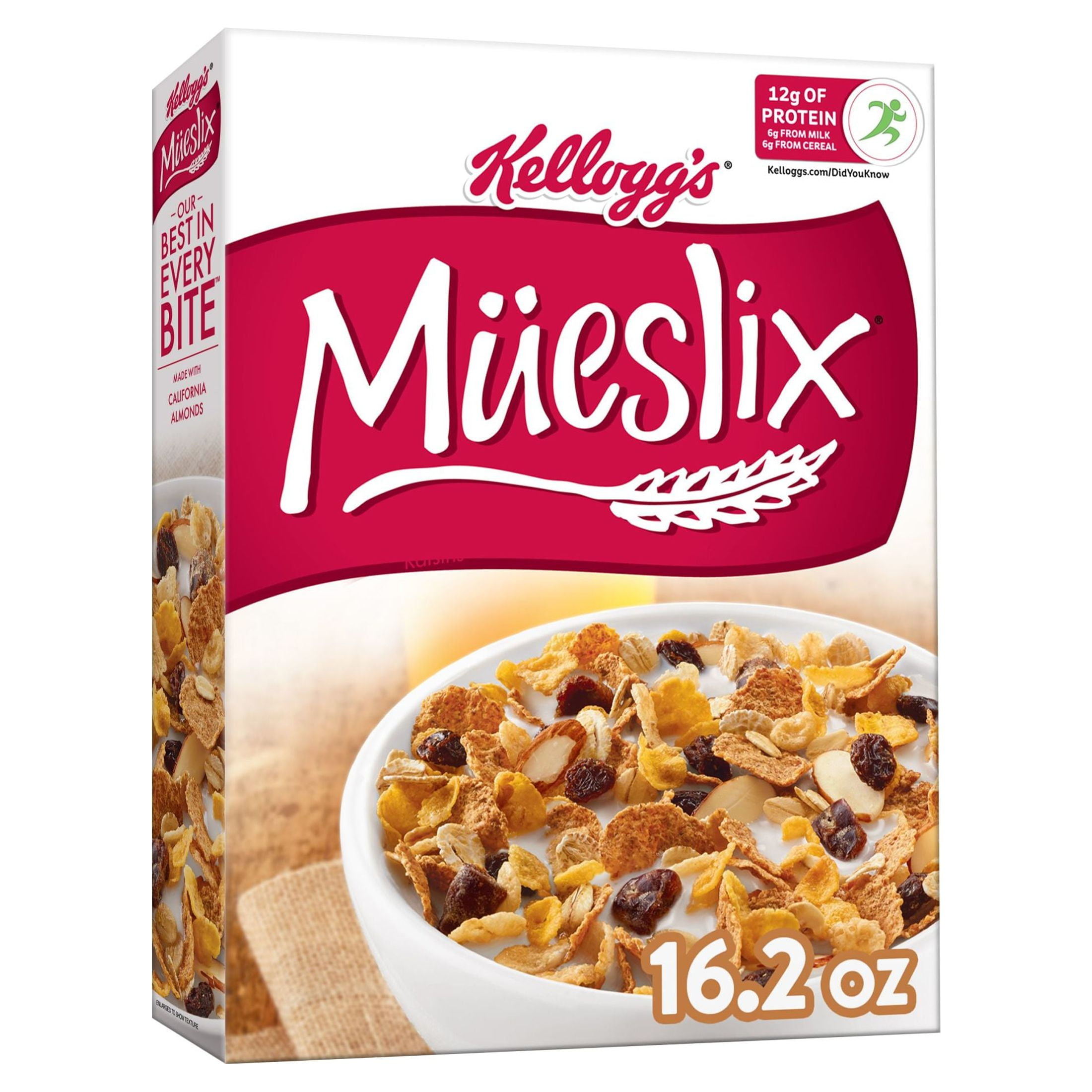 Kellogg's Mueslix Cold Breakfast Cereal, Fiber Cereal, 12g Protein ...