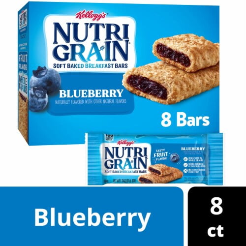 Kellogg's Nutri-Grain Breakfast Bars, Blueberry Flavor, 8 Count, Whole ...