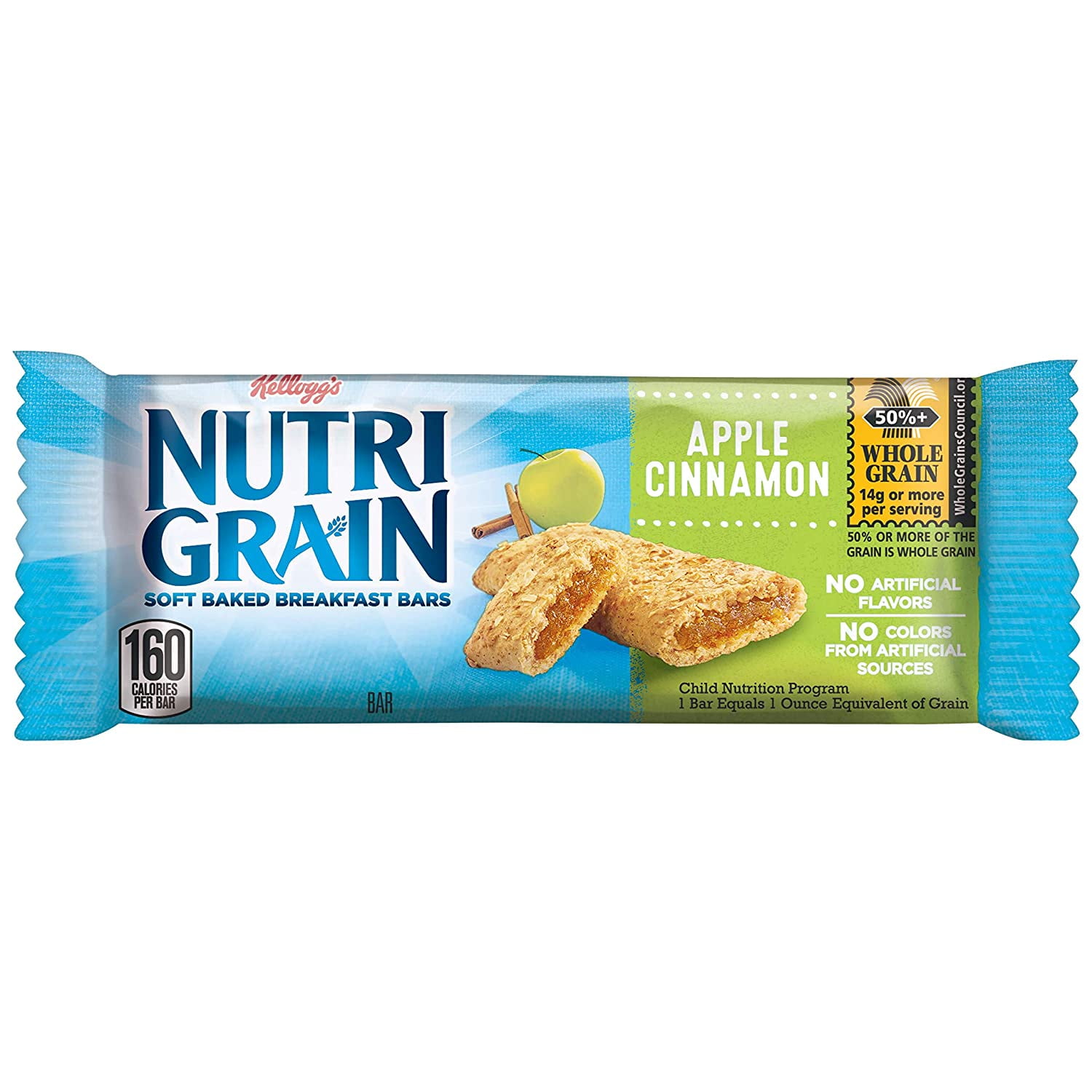 Kellogg's Nutri-Grain Cereal Bars made with 14g Whole Gain, Apple Cinnamon, 24.8oz (Pack of 6 ...
