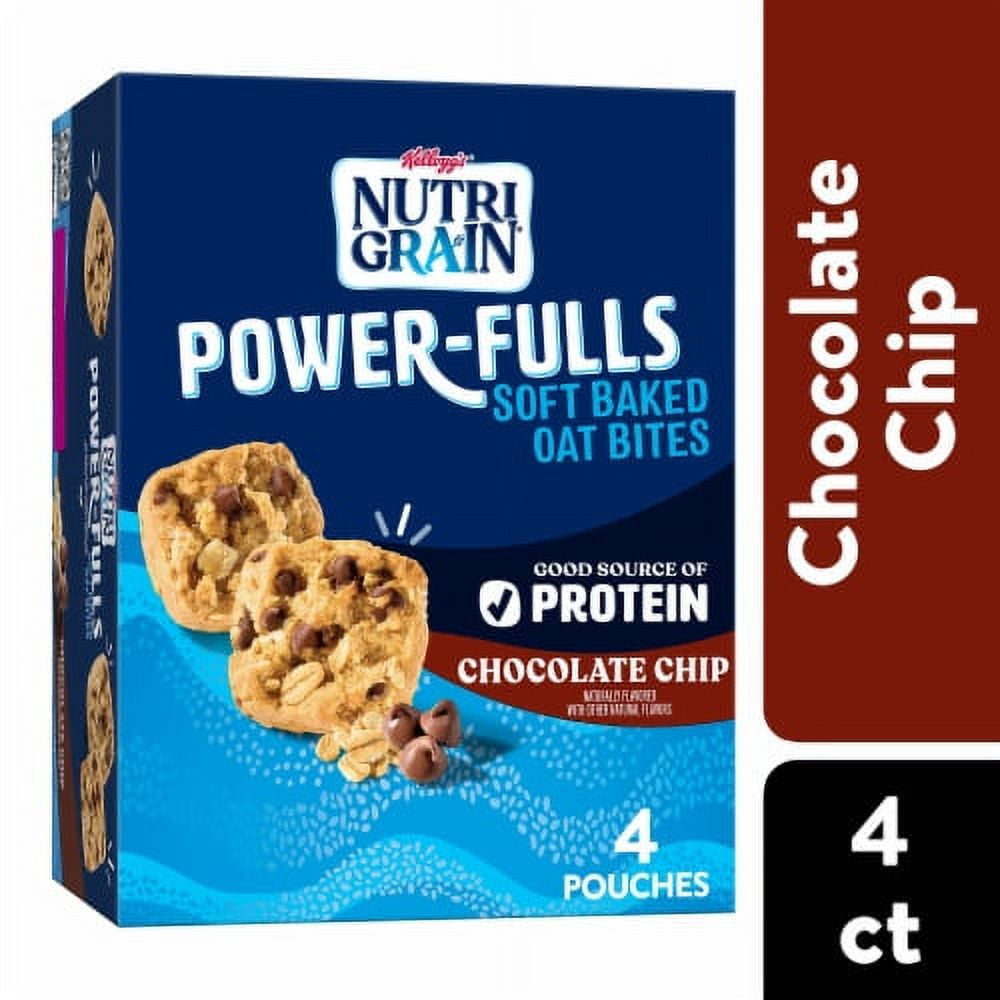 Kellogg's Nutri-Grain Power-Fulls, Chocolate Chip, Soft Baked Oat Bites ...