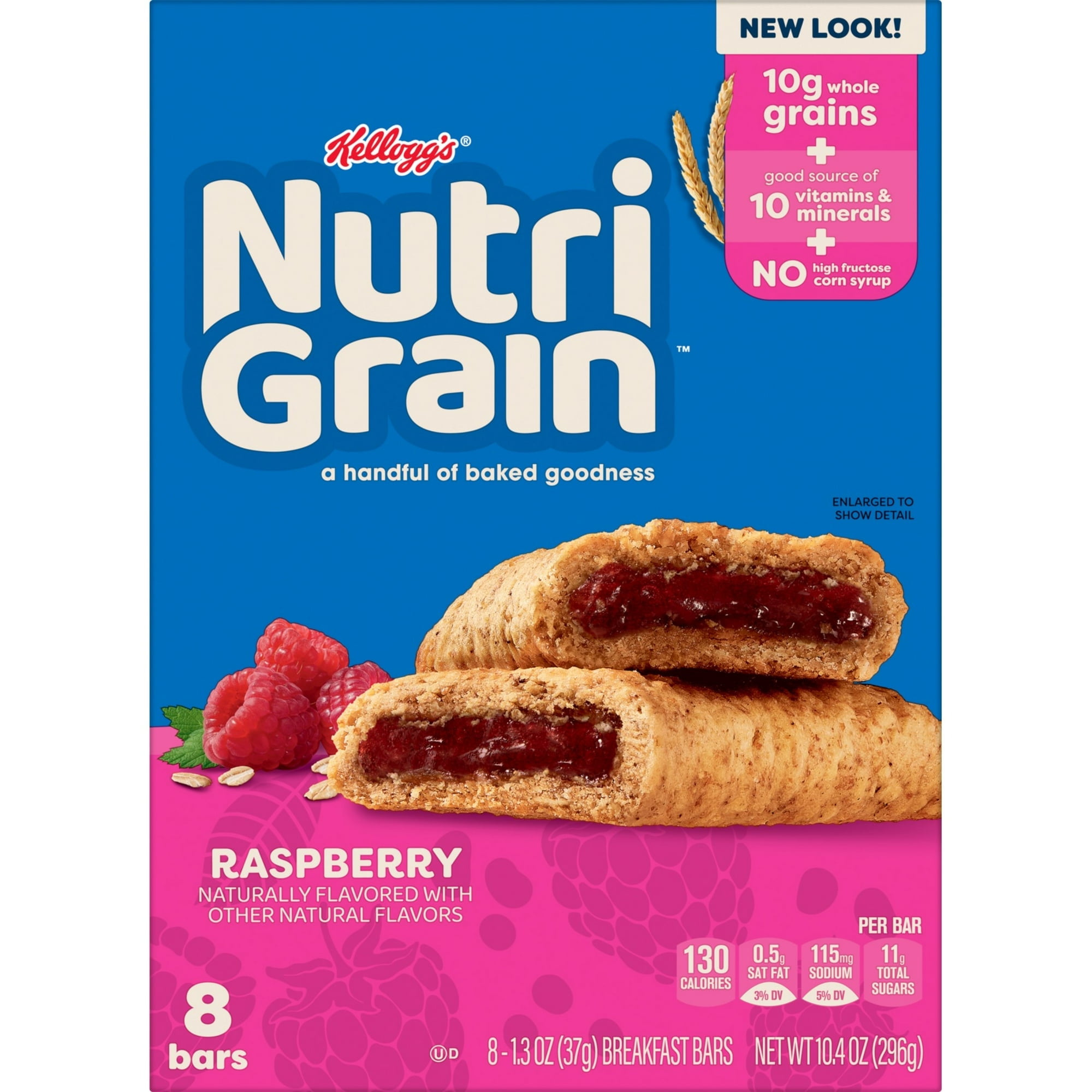 Kellogg's Nutri Grain Raspberry Chewy Bars 10.4 oz, 8 Bars - Walmart.com