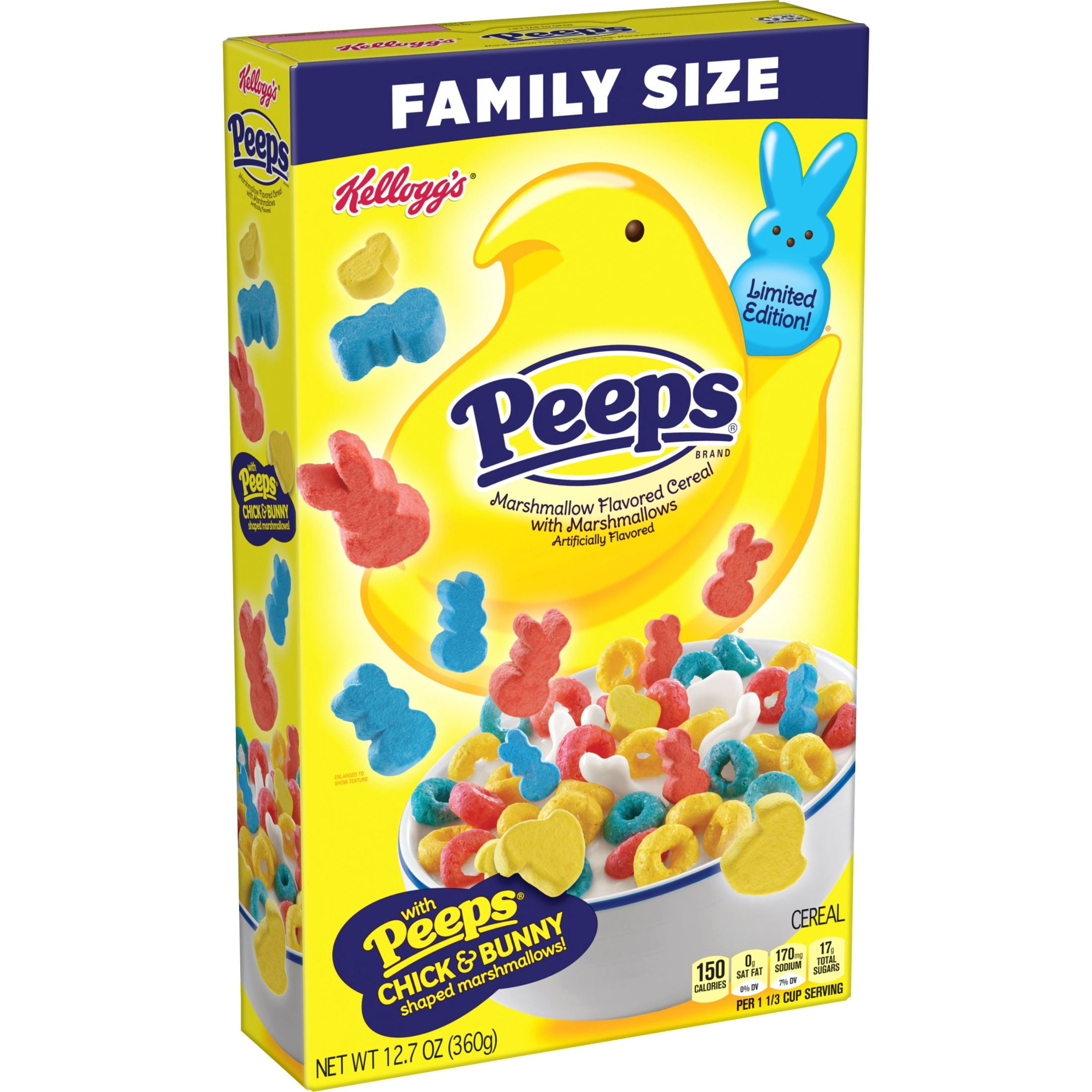 Kellogg's Peeps Breakfast Cereal, 8 Vitamins and Minerals, Kids Easter ...