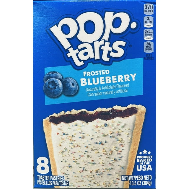 Kellogg's Pop Tarts FROSTED BLUEBERRY Toaster Pastries 8 Count 13.5 oz ...