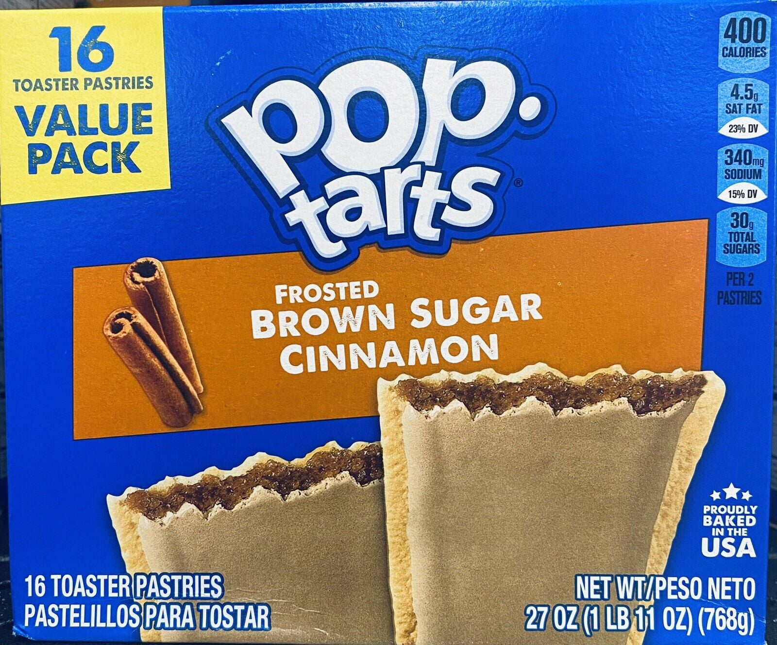 Kellogg's Pop Tarts FROSTED BROWN SUGAR CINNAMON Toaster Pastries 27oz ...