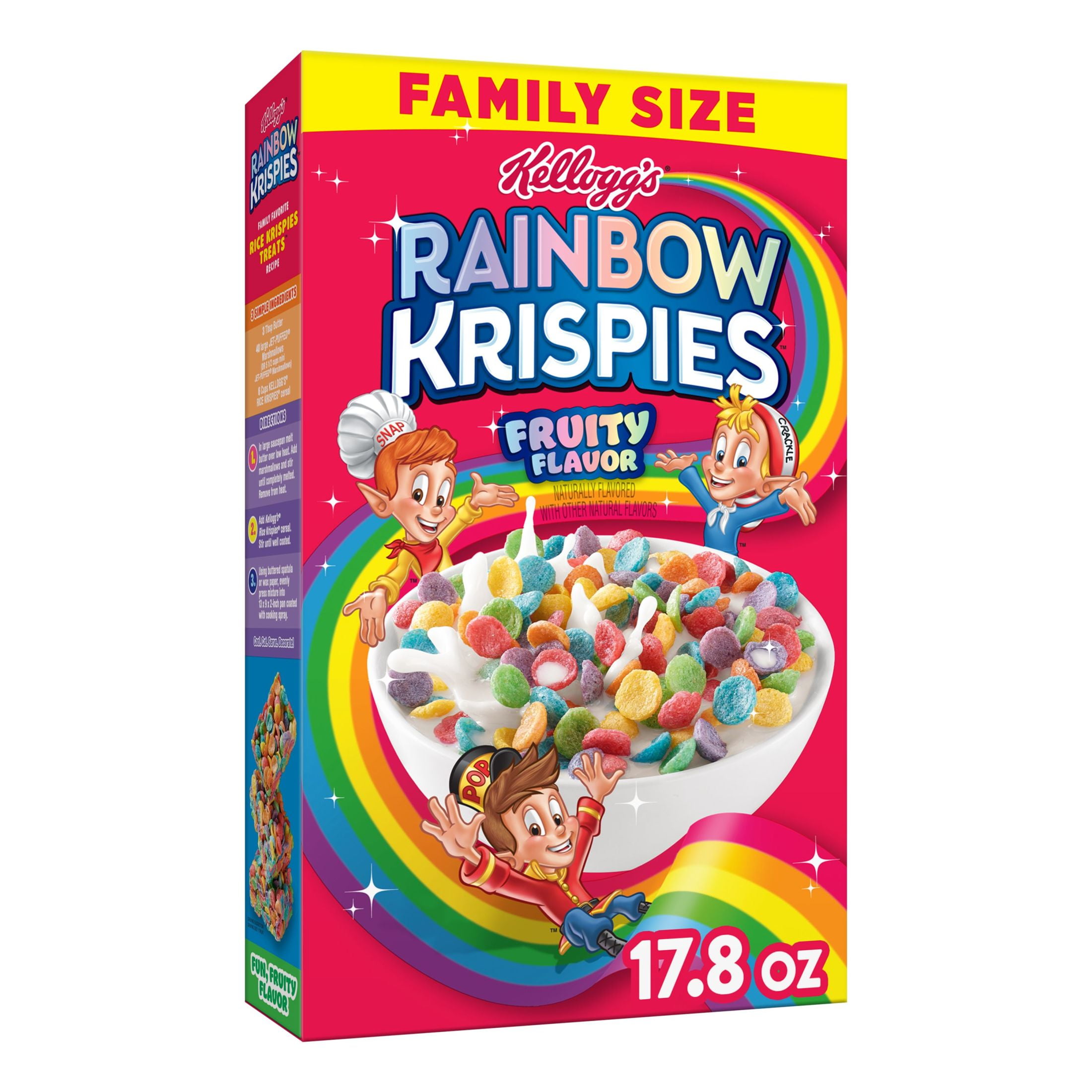 Kellogg's Rainbow Krispies Fruity Flavor Breakfast Cereal, Fruit Snacks ...