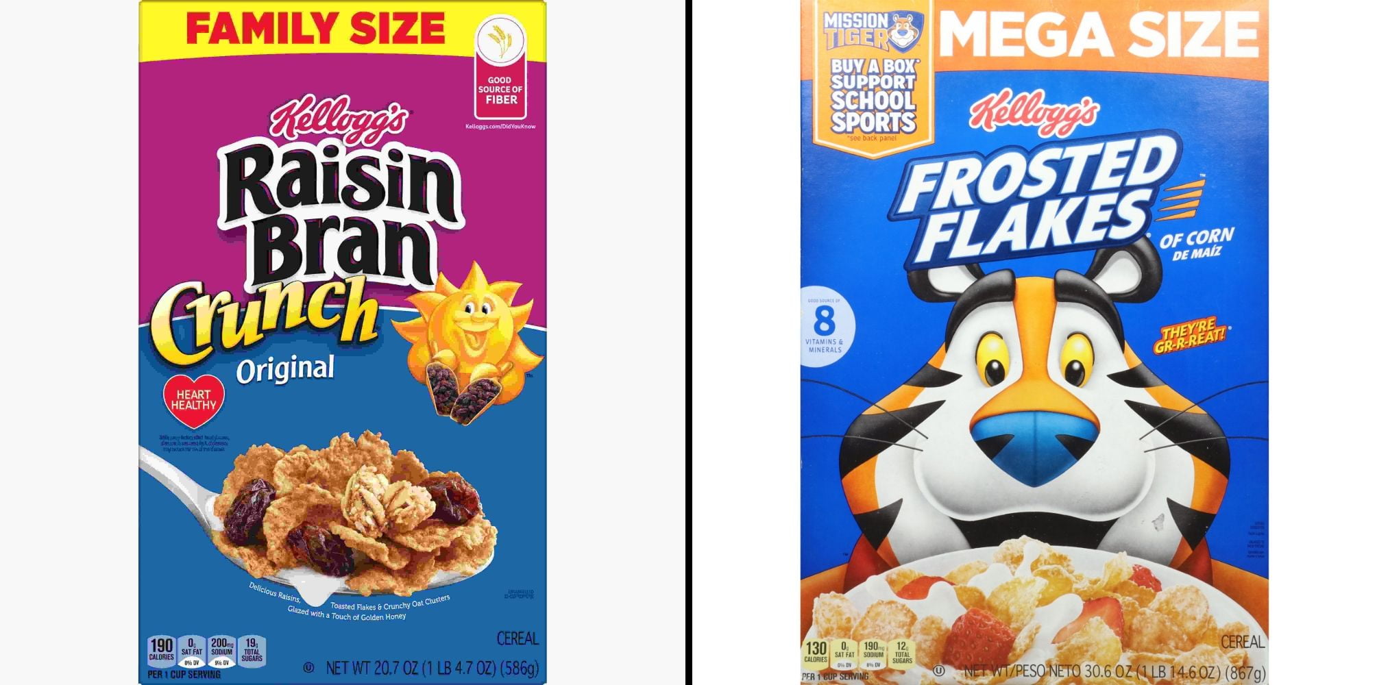 Kellogg's Raisin Bran Breakfast Cereal 20.7 oz & Kellogg's Frosted ...