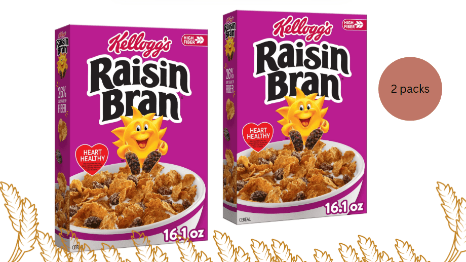 Kellogg's Raisin Bran Breakfast Cereal, Original, 16.1 oz Box, 2 Pack ...