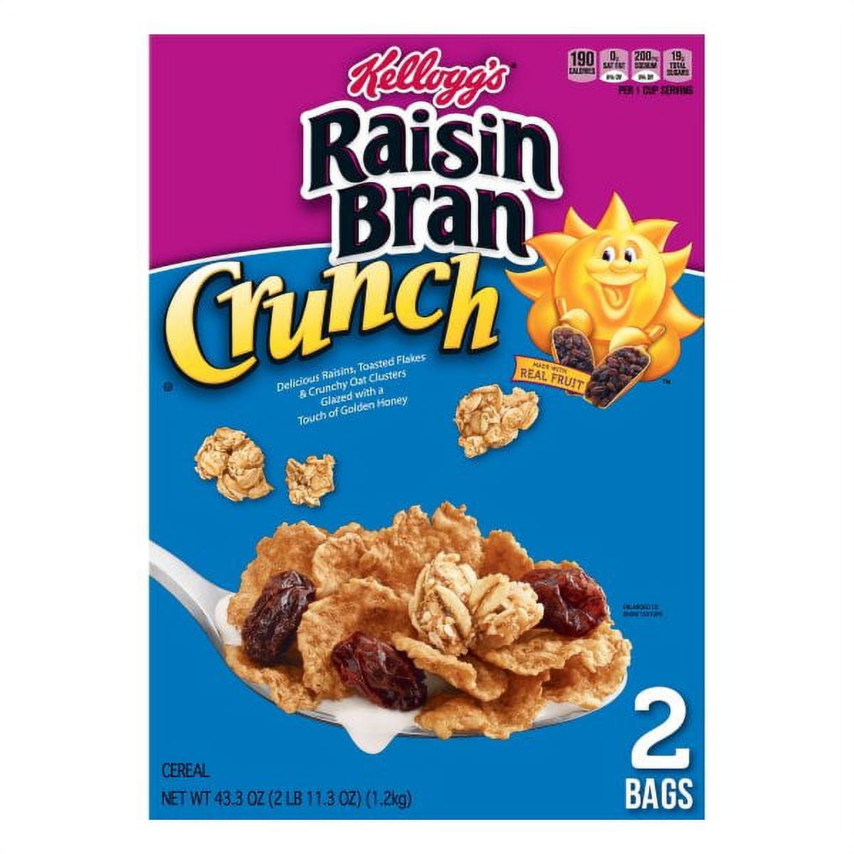 Kellogg's Raisin Bran Crunch Breakfast Cereal, Heart-Healthy, Good ...