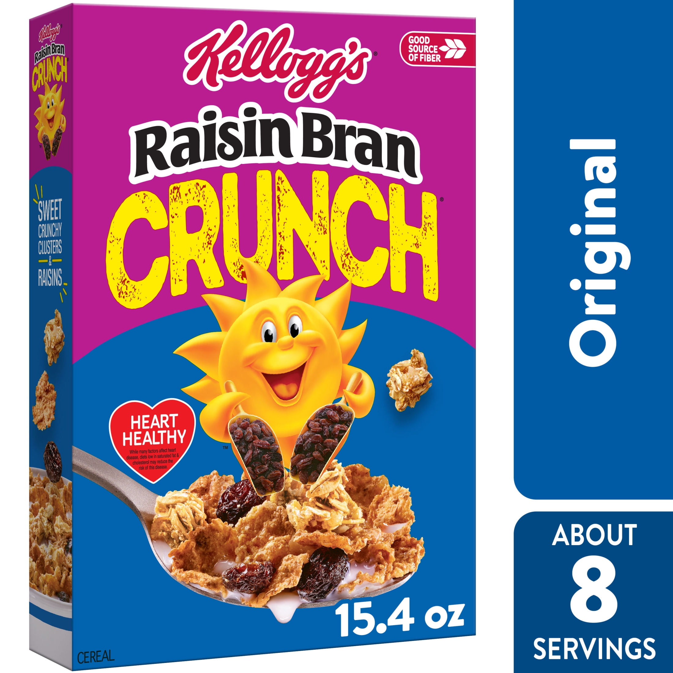 Kellogg's Raisin Bran Crunch Breakfast Cereal, Good Source of Fiber, 15 ...