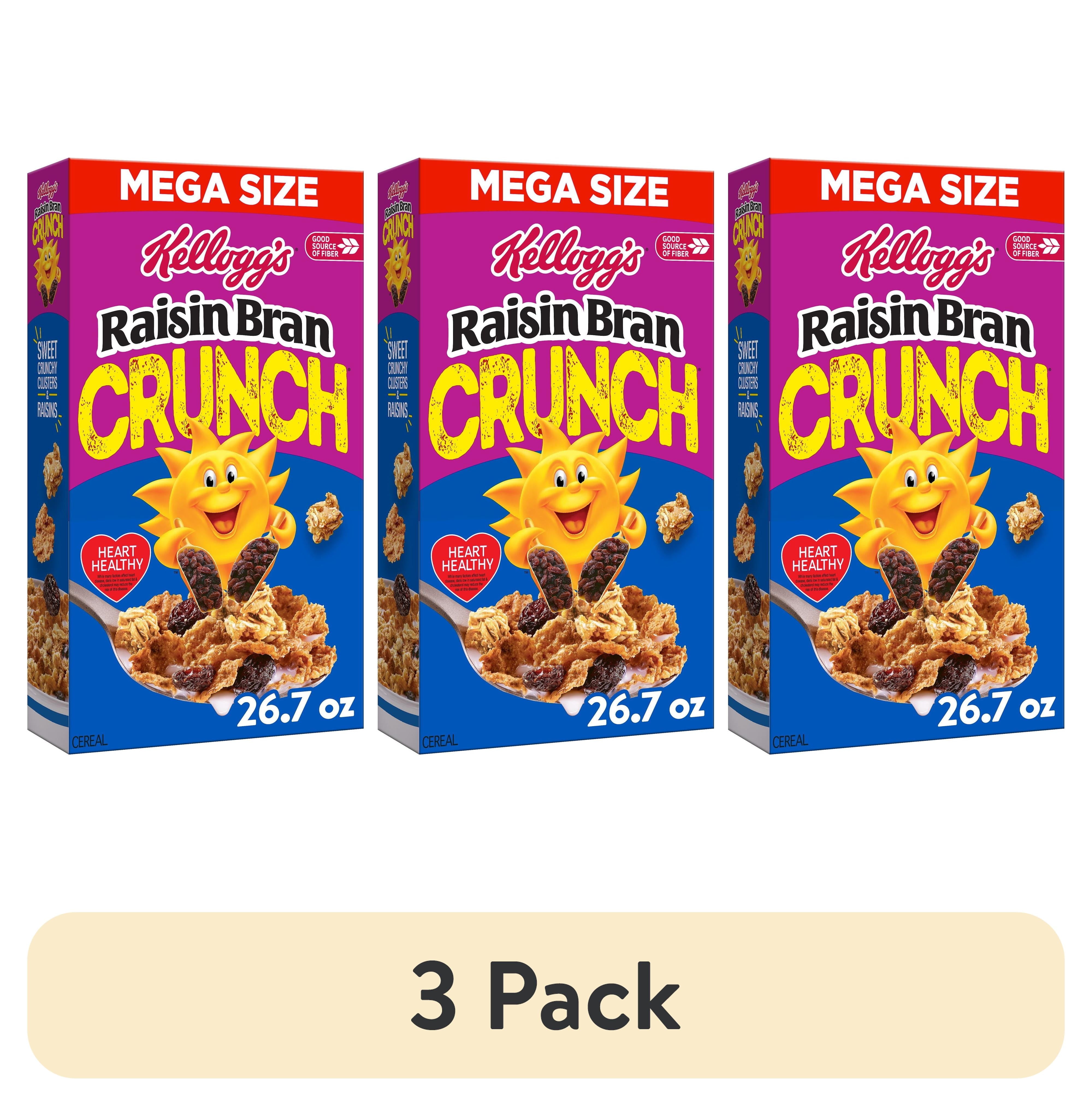 (3 pack) Kellogg's Raisin Bran Crunch Breakfast Cereal, Fiber Cereal ...