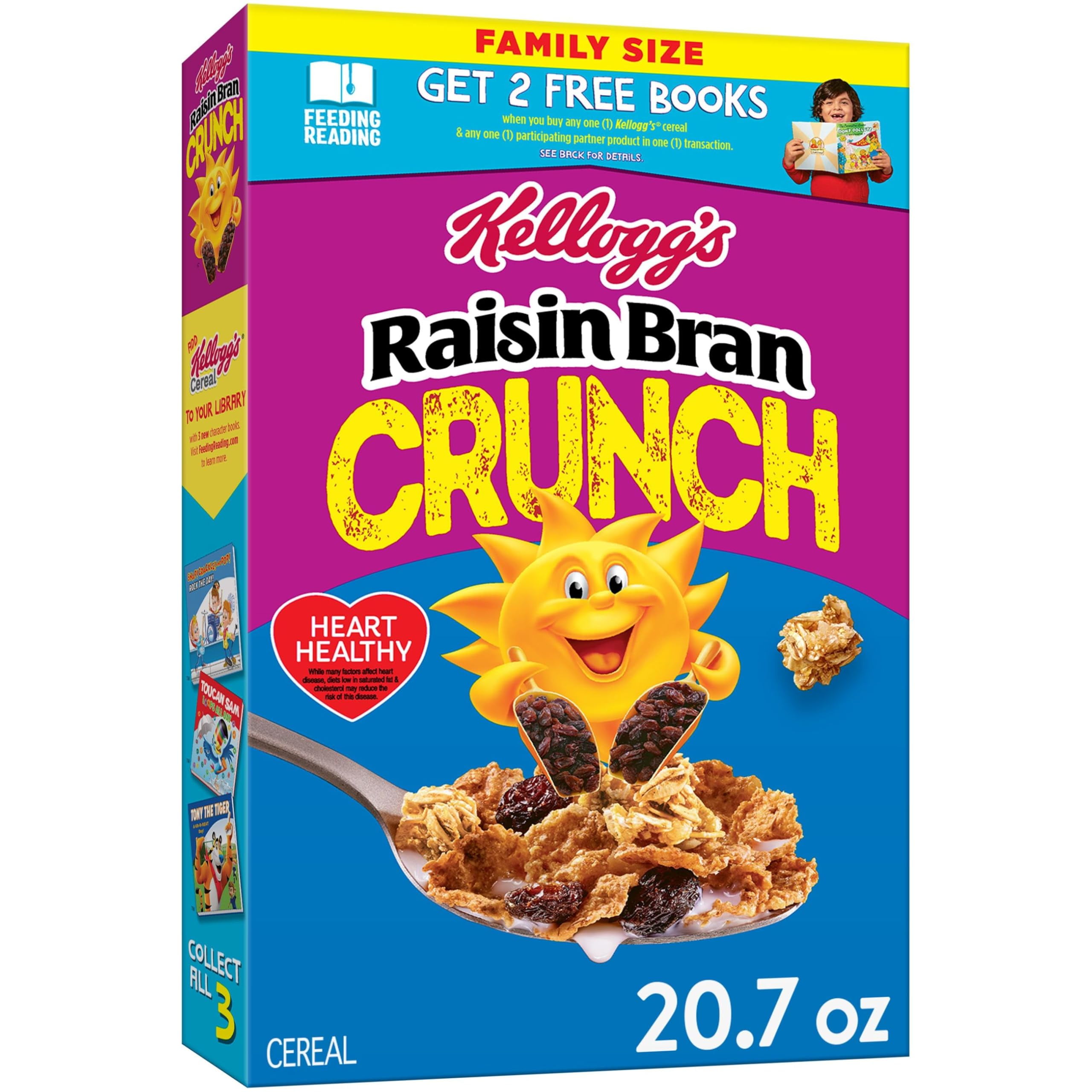 Kellogg's Raisin Bran Crunch MMF7 Breakfast Cereal, Fiber Cereal ...