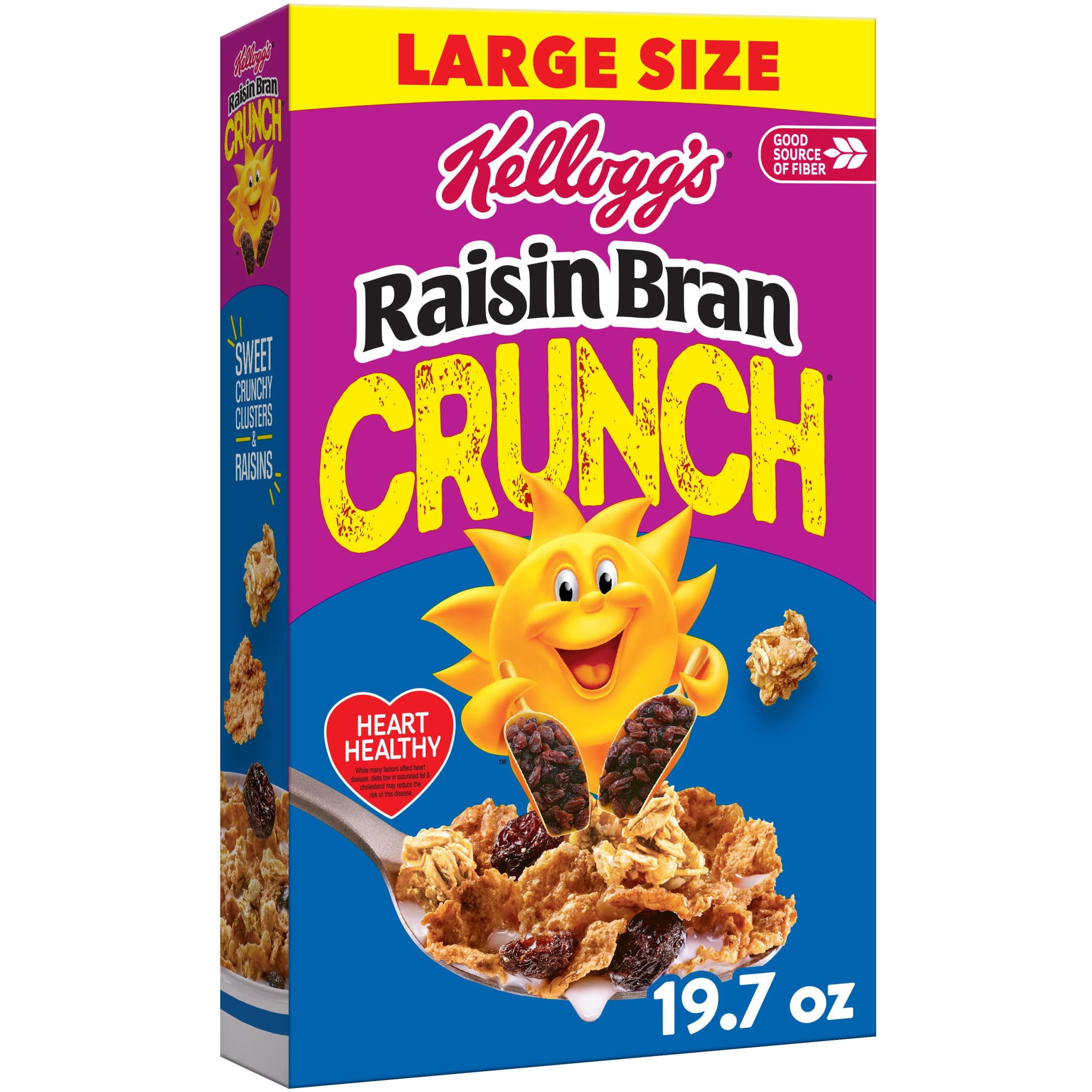 Kellogg's Raisin Bran Crunch SSF20 Breakfast Cereal, Fiber Cereal ...