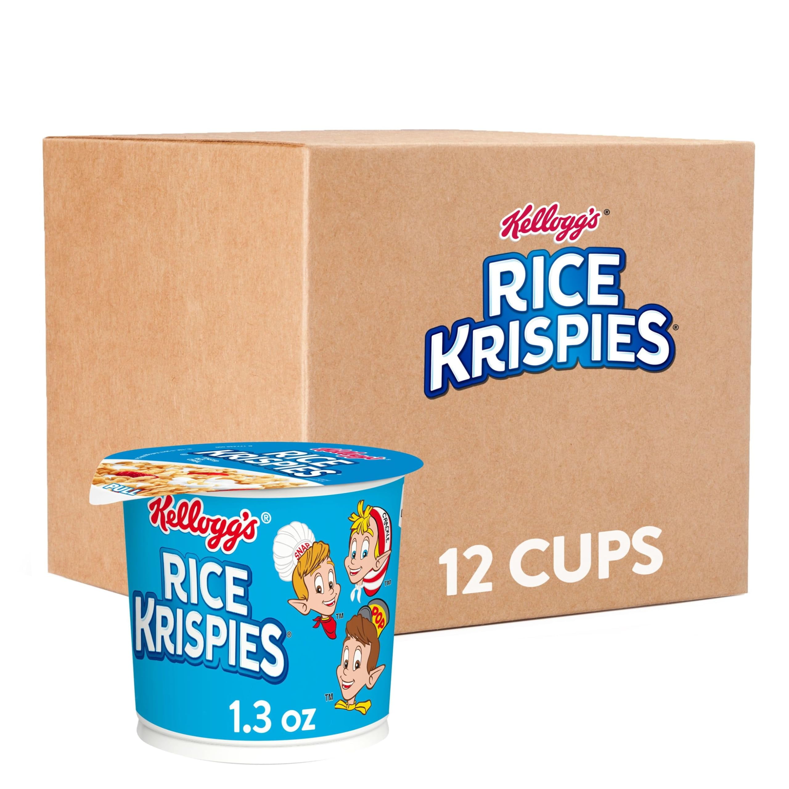 Kellogg's Rice Krispies Breakfast SBF3 Cereal Cups, Kids Snacks, Cereal ...