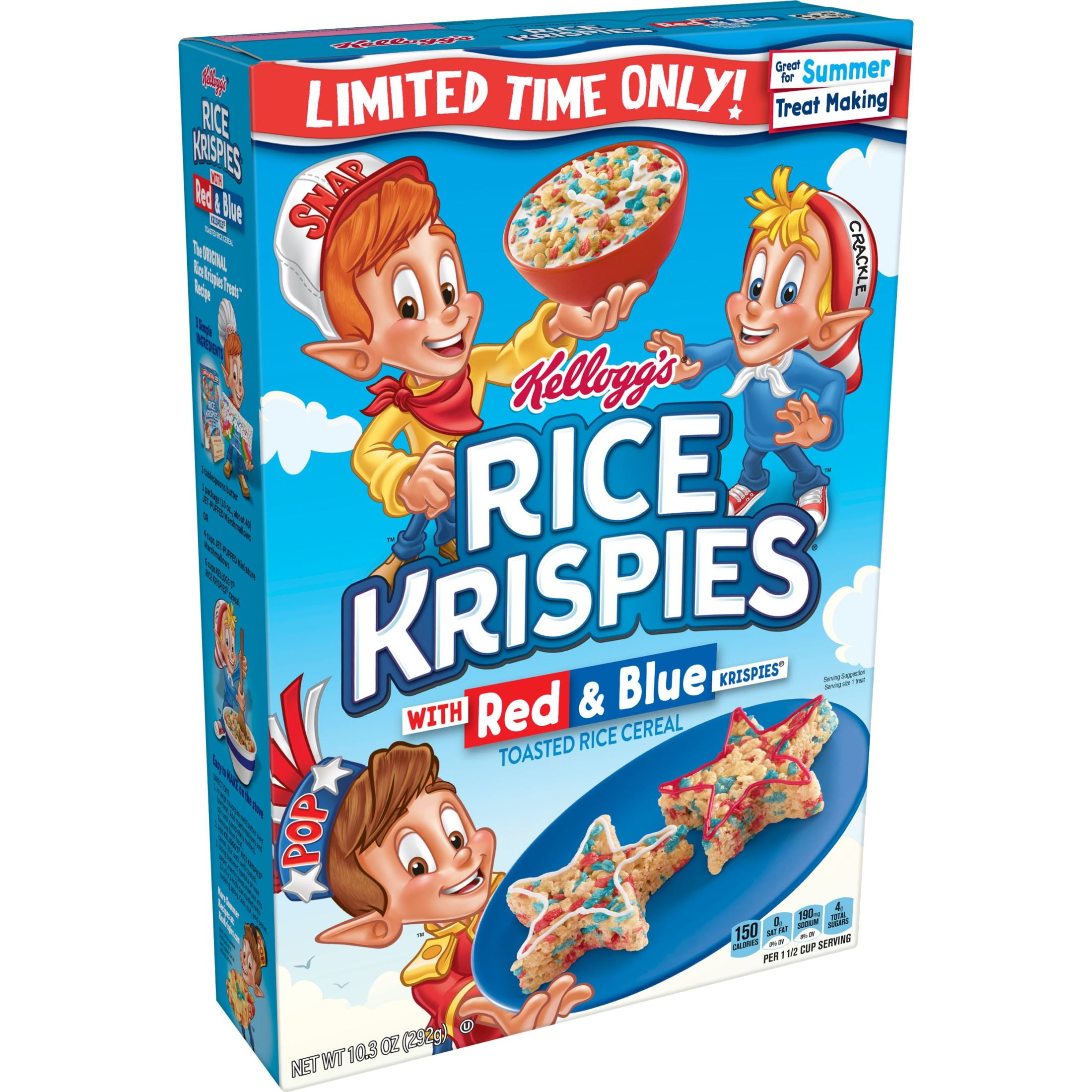 Kellogg's Rice Krispies Red and Blue Color Mix Breakfast Cereal, 10.3 ...