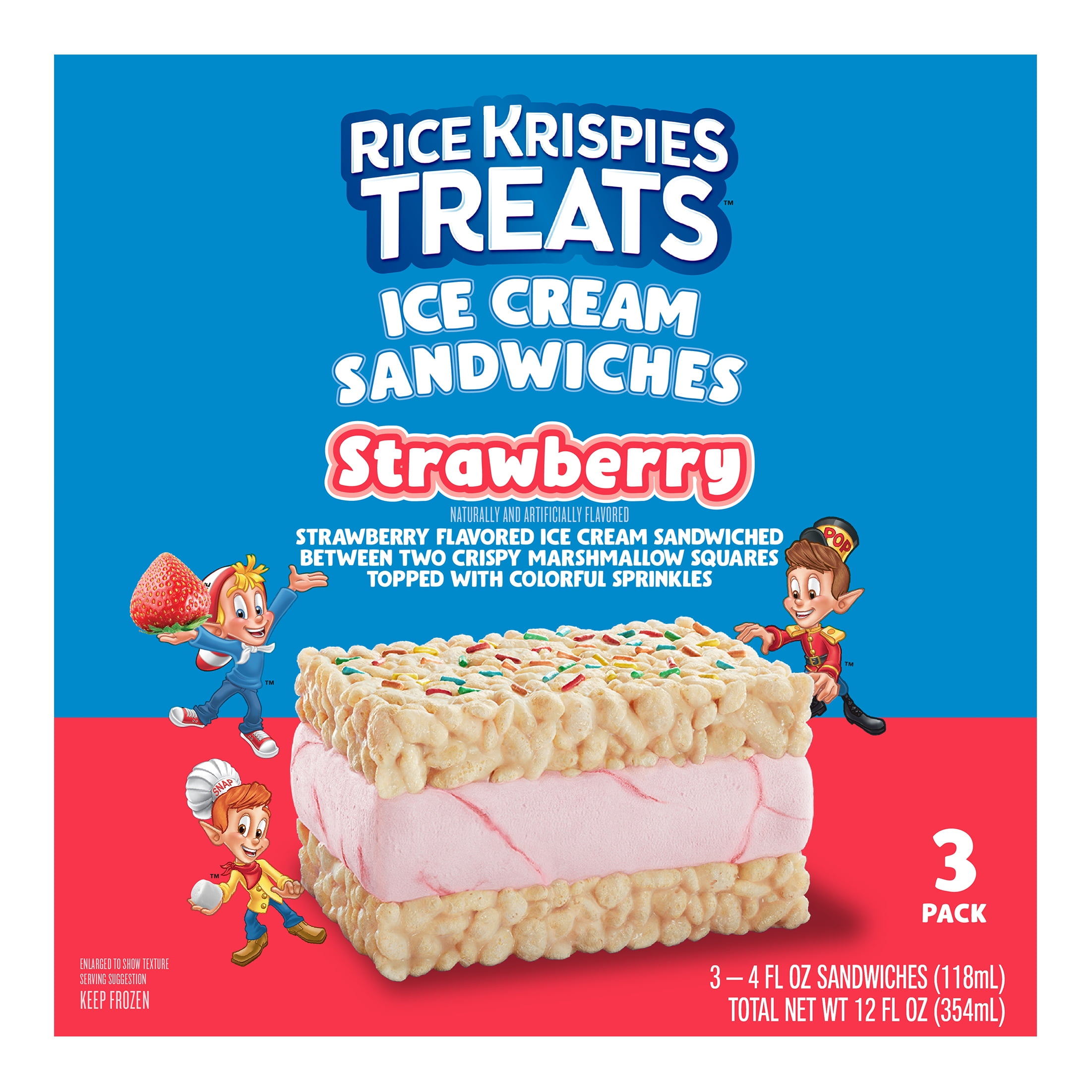 Rice Krispies Treats Strawberry Ice Cream Sandwiches, 4 fl oz., 3 pack ...