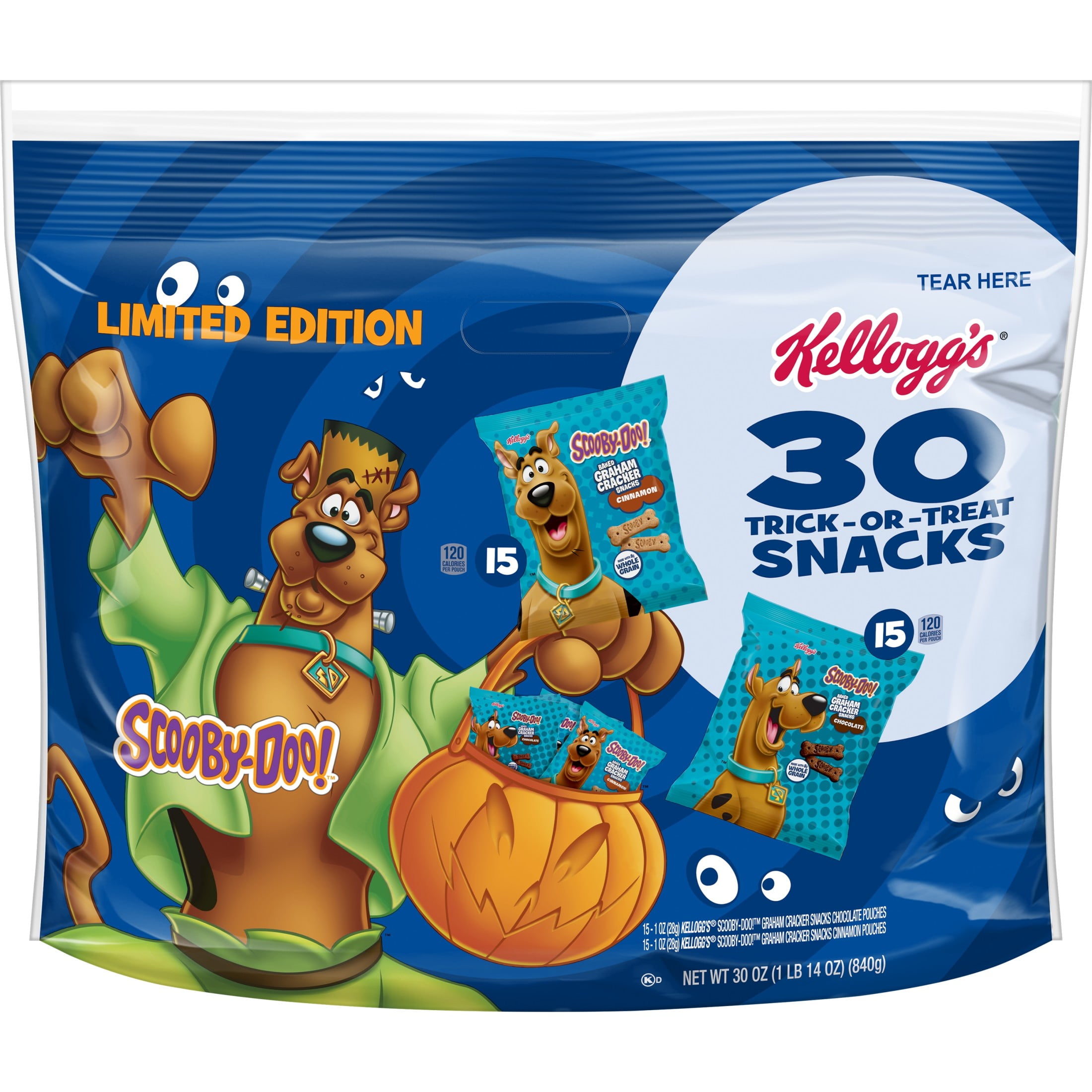 Kellogg's SCOOBY-DOO! Kids' Halloween Pack, Chocolate & Cinnamon Baked ...