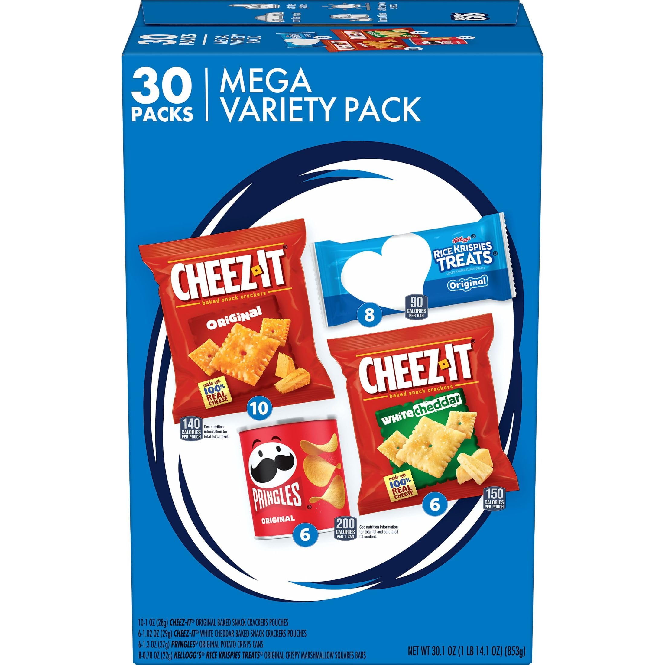 Kellogg's Cheez-It, Pringles & Rice Krispies Treats Snacks Mega Variety ...